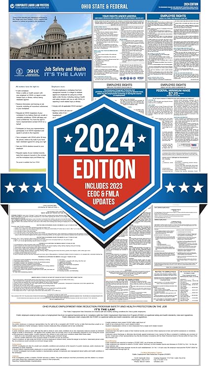 Amazon.com: Corporate Labor Law Posters 2024 Ohio State & Federal Labor ...