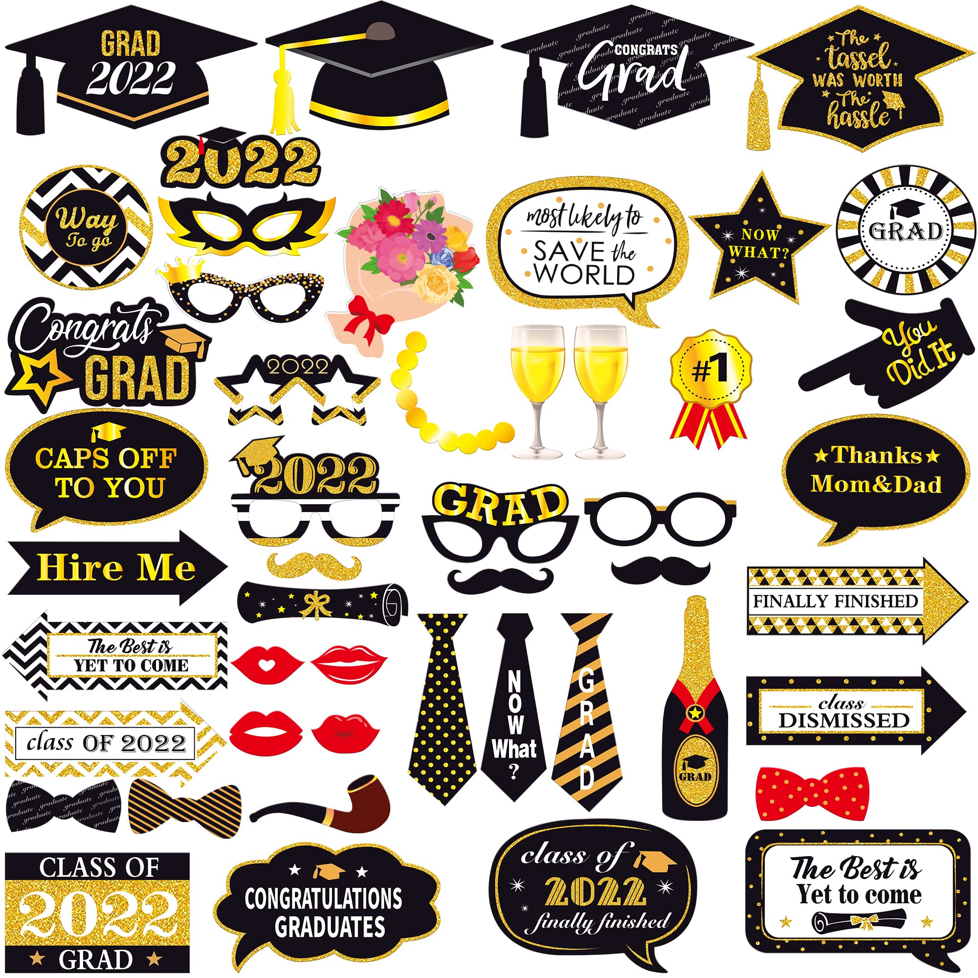 Buy 49 Pieces Graduation Photo Booth Props 2022 Graduation Props buy-49-pieces-graduation-photo-booth-props-2022-graduation-props