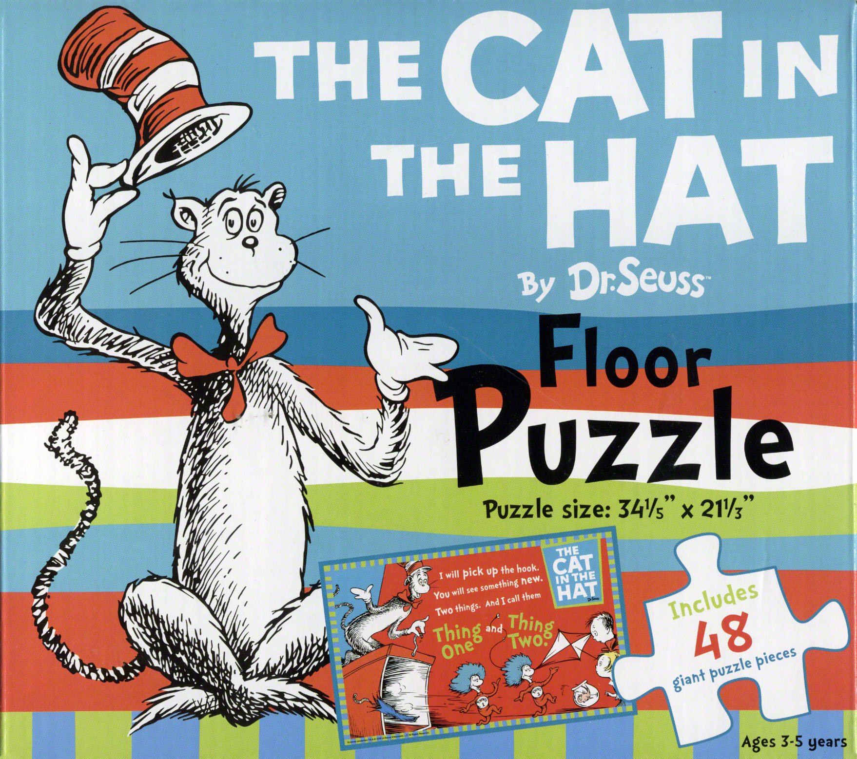 Buy The Cat in The Hat by Dr. Seuss Floor Puzzle: Includes 48 Giant ...