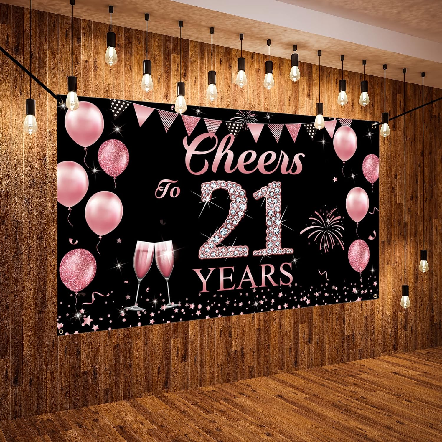 Buy 21st Birthday Decorations for Her, Cheers to 21 Years Birthday ...