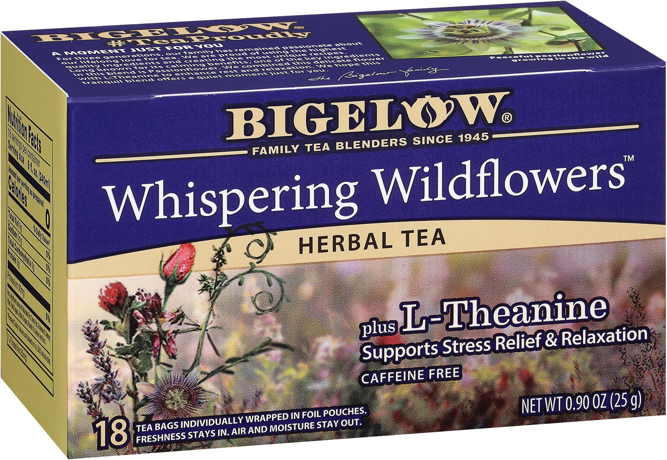 Amazon.com : Bigelow Whispering Wildflowers Herbal Tea Plus L-Theanine ...
