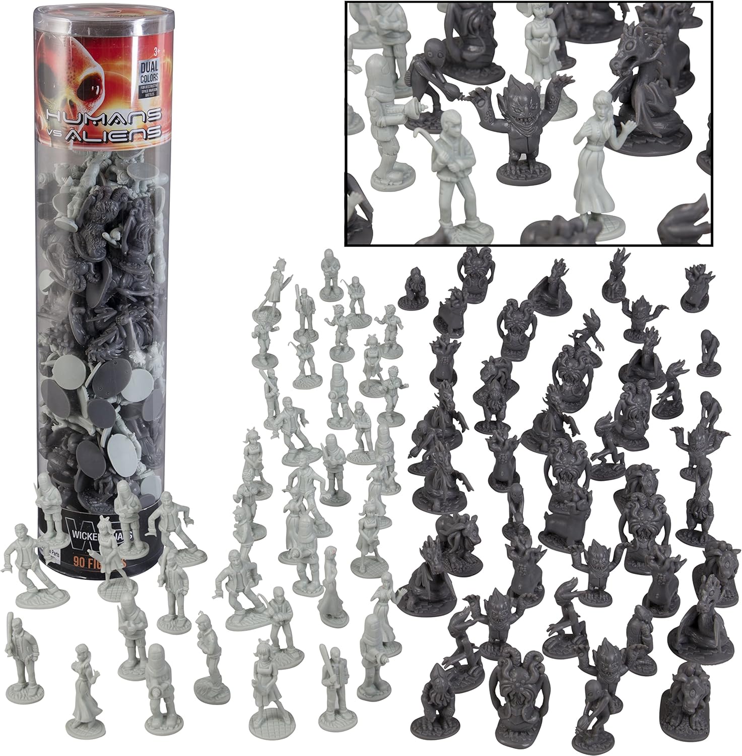 Amazon.com: Humans Vs Aliens Space Monster Action Figure Toy Playset ...