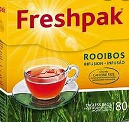 Amazon.com : Freshpak Pure Rooibos Tea 80 Tagless Bags, Pure Premium ...
