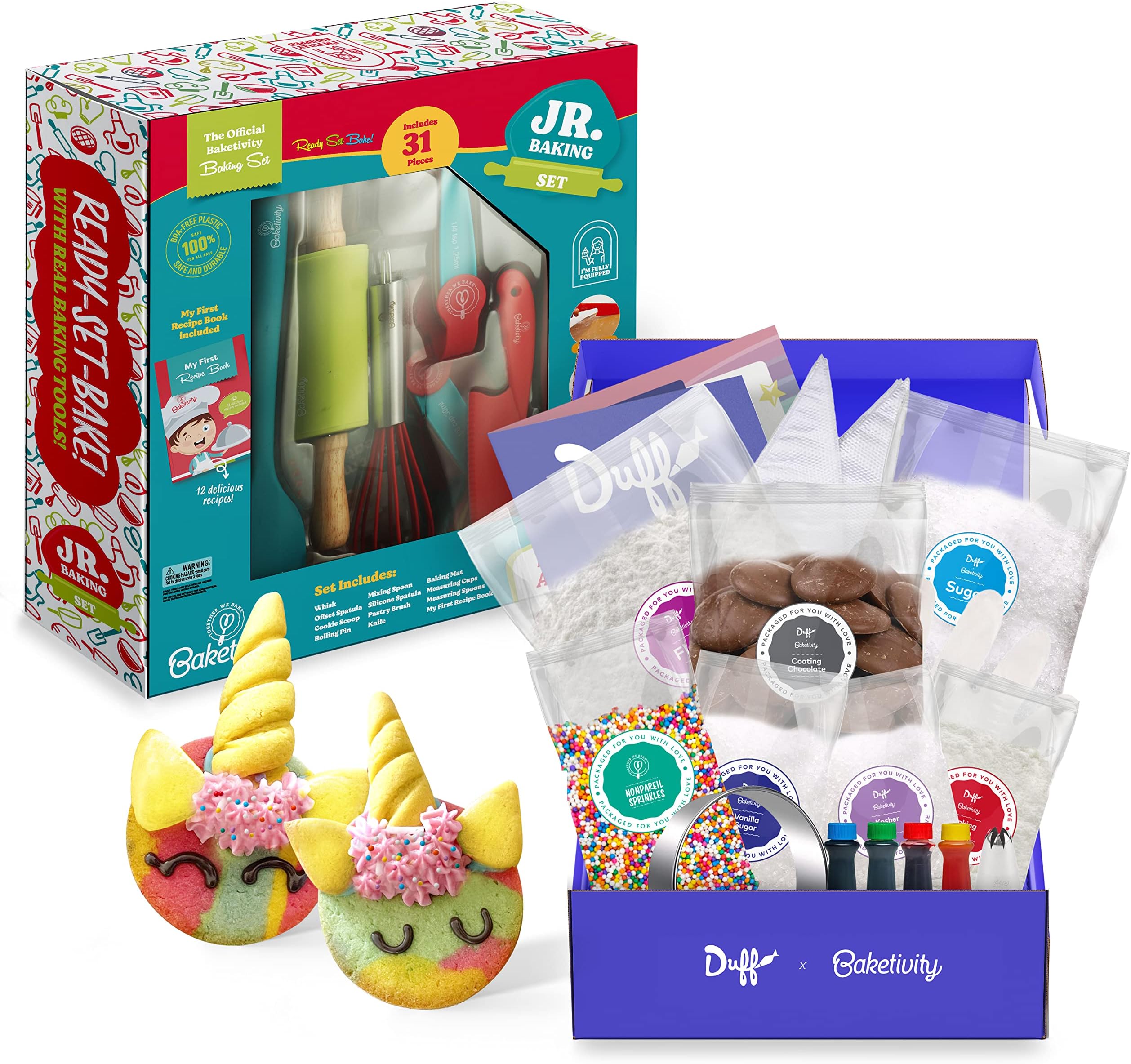 Amazon.com: Baketivity All-In-One Kids Cooking Tool Set and Unicorn ...