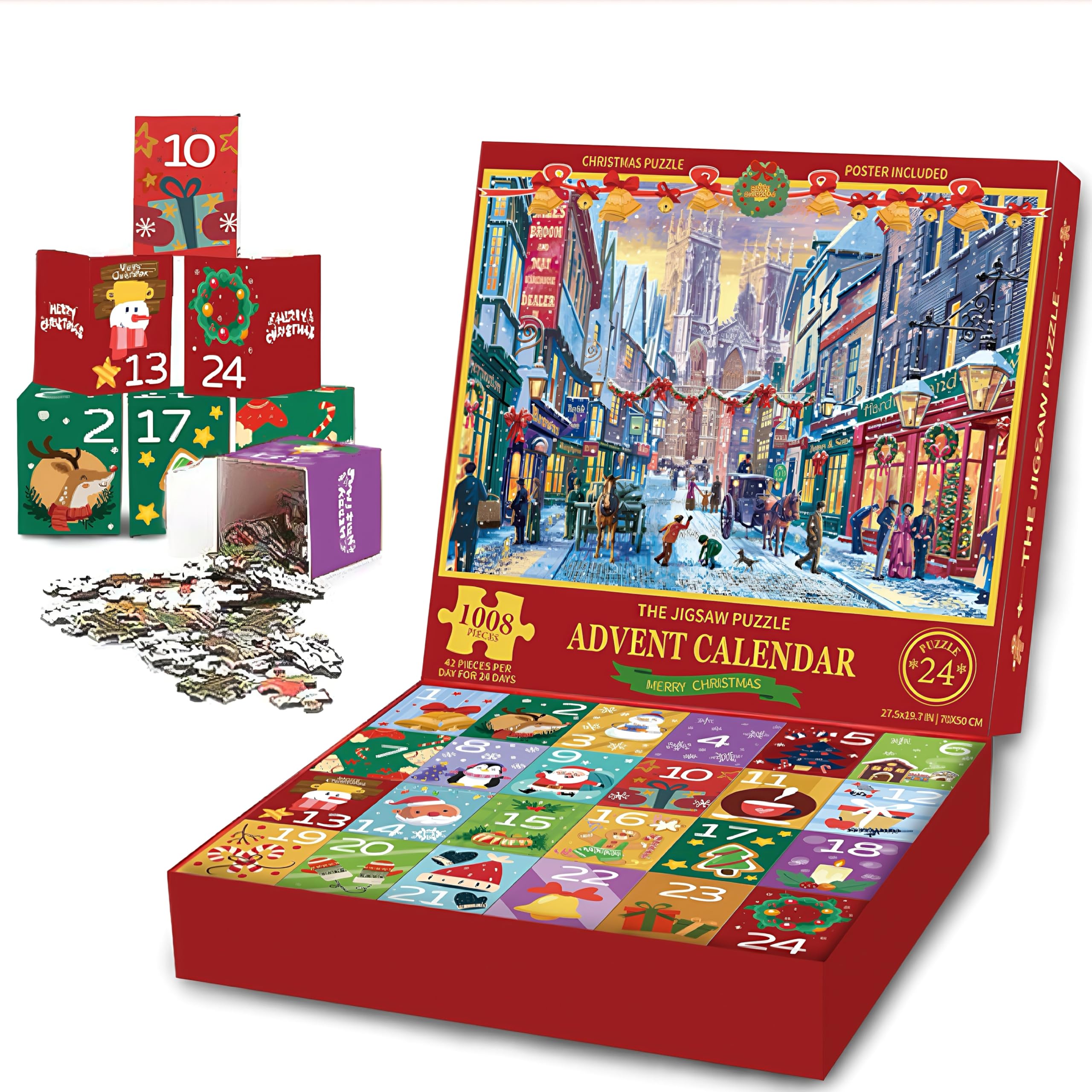Amazon.com: FunPaxido Christmas Jigsaw Puzzles - Advent Calendar 2024 ...