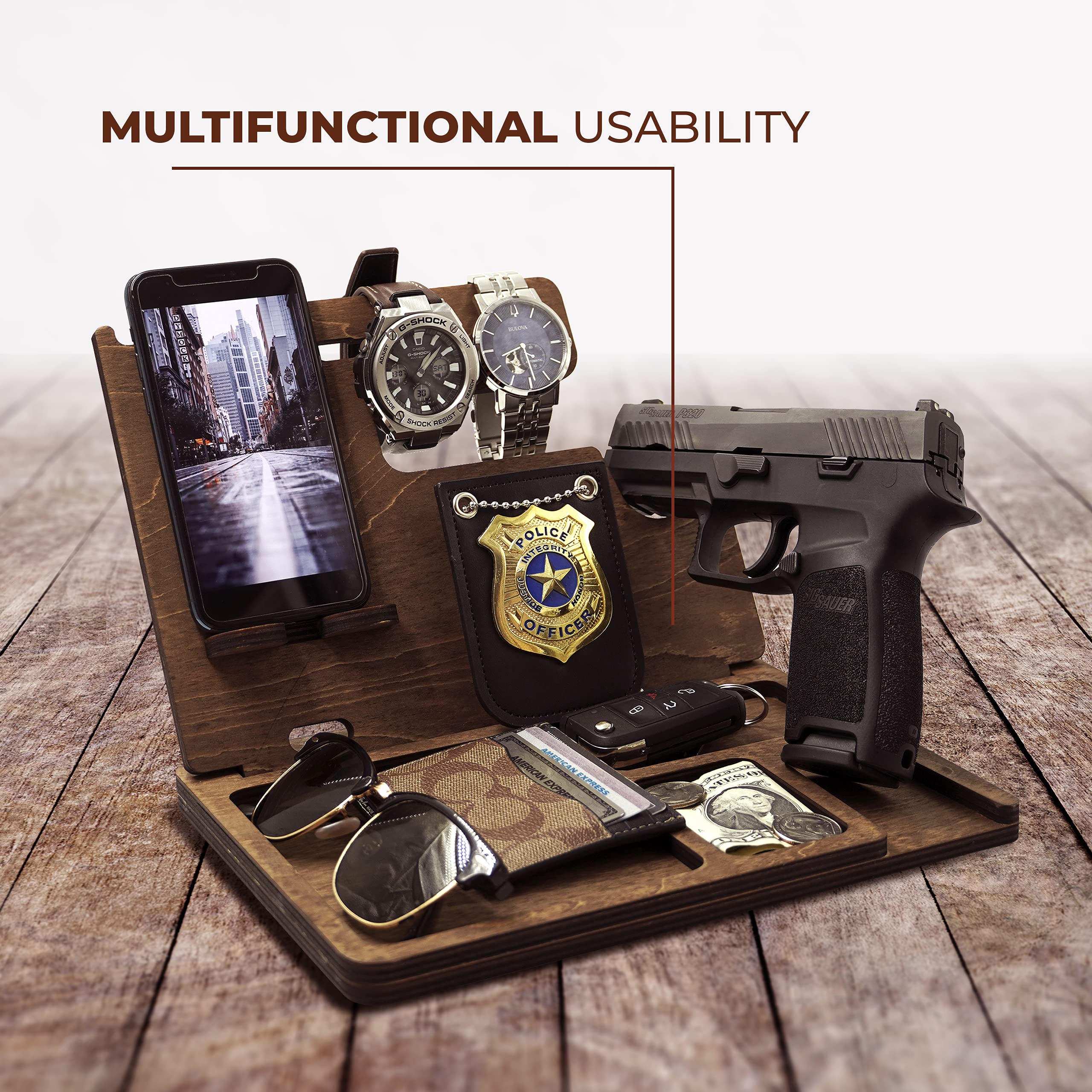 Buy LegnoVault Wooden Gun Docking Station - Police Officer Gifts ...