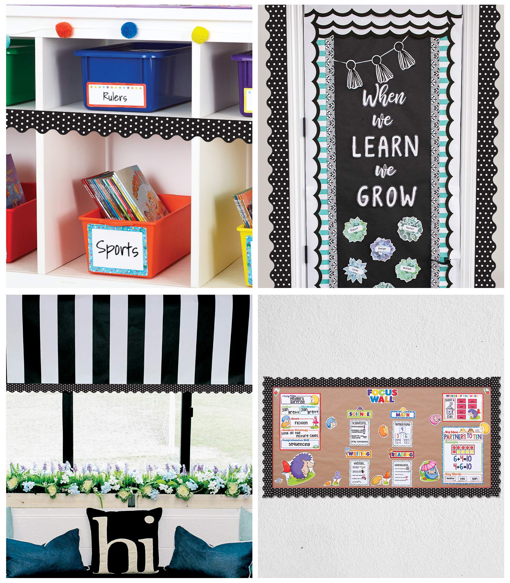 Buy Carson Dellosa Black And White Polka Dot Bulletin Board Borders 36 