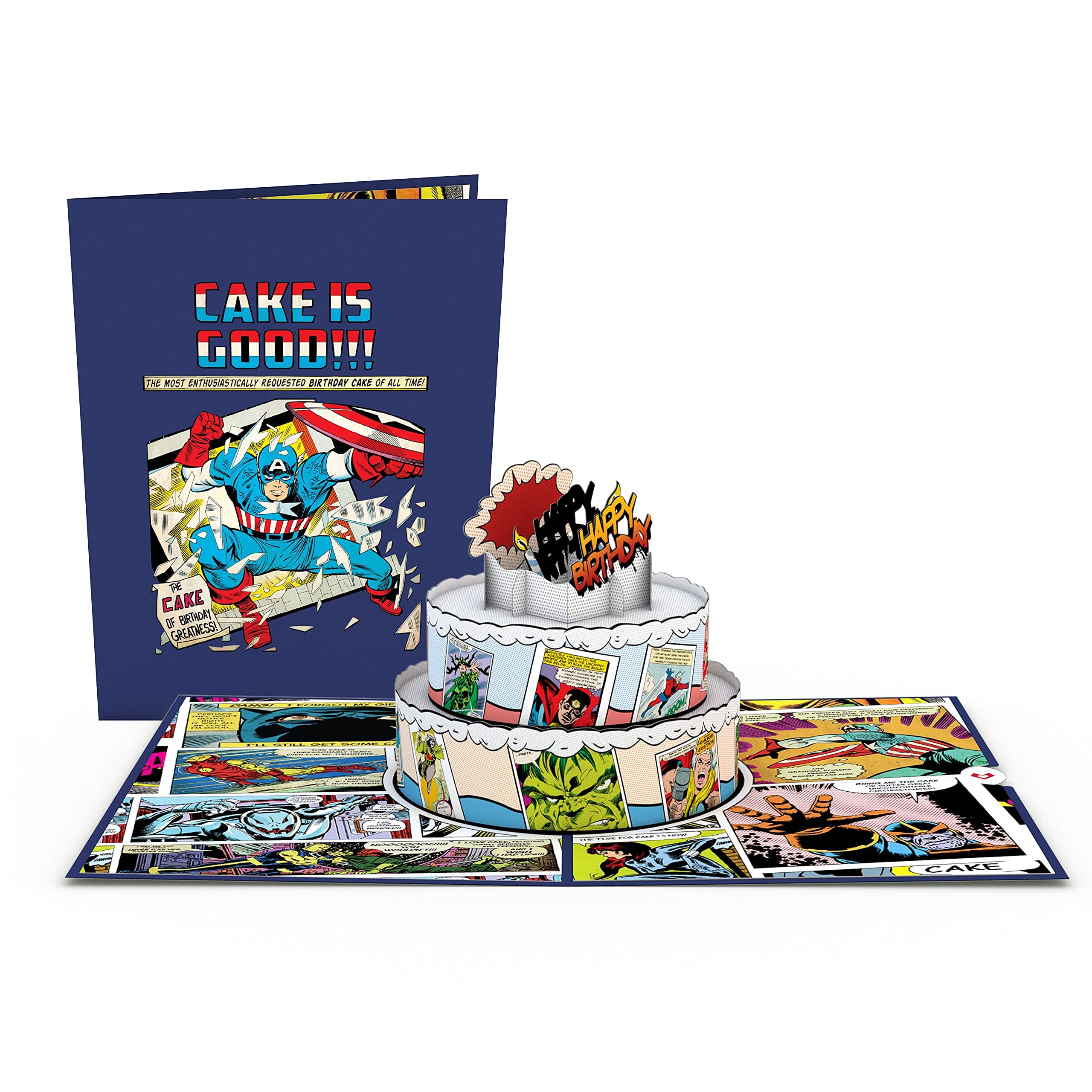 Lovepop Marvel Comic Birthday Cake Pop Up Card - 3D Card, Birthday Card ...