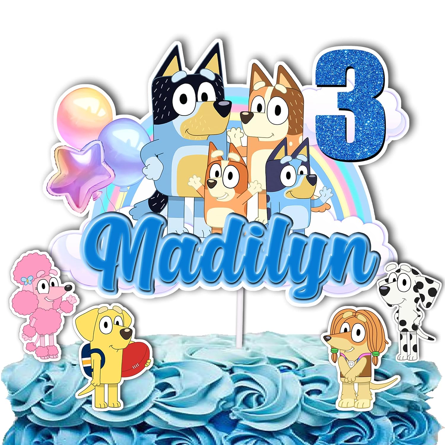 Bluey Birthday Party Cake Topper and Cupcake Toppers Australia | Ubuy