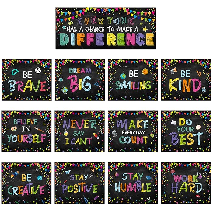 Buy 14 Pieces Classroom Decoration Inspirational Classroom Poster ...