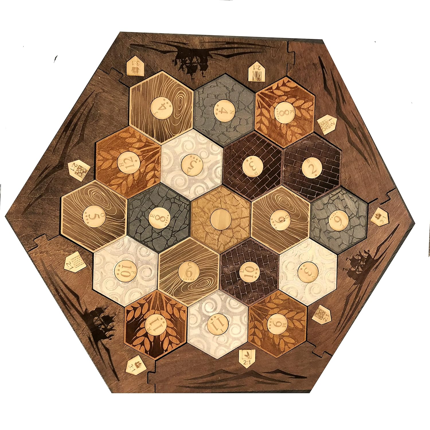 Amazon.com: Stained Wood Game Board With Custom Laser Etched Terrain ...