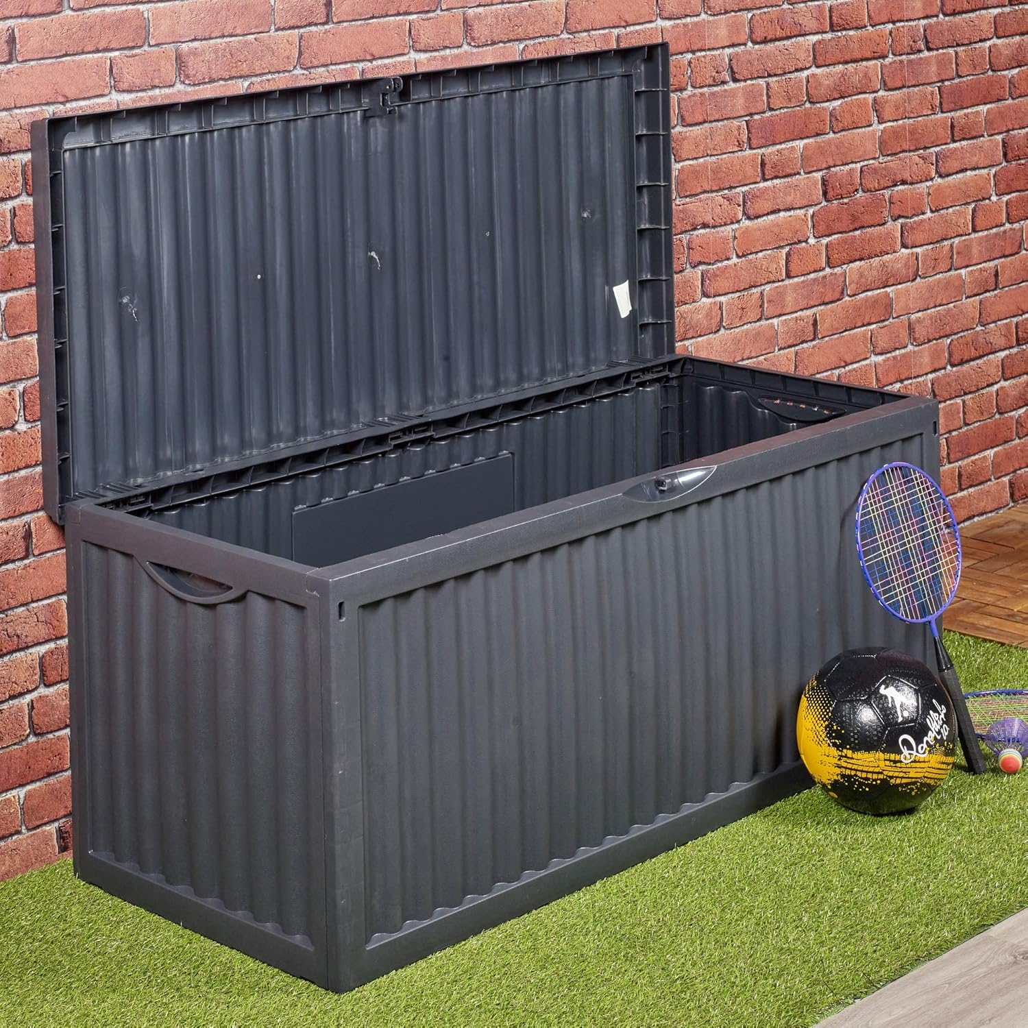 URBNLIVING 350 Litre Outdoor Storage Box Garden Patio Plastic Chest Lid ...