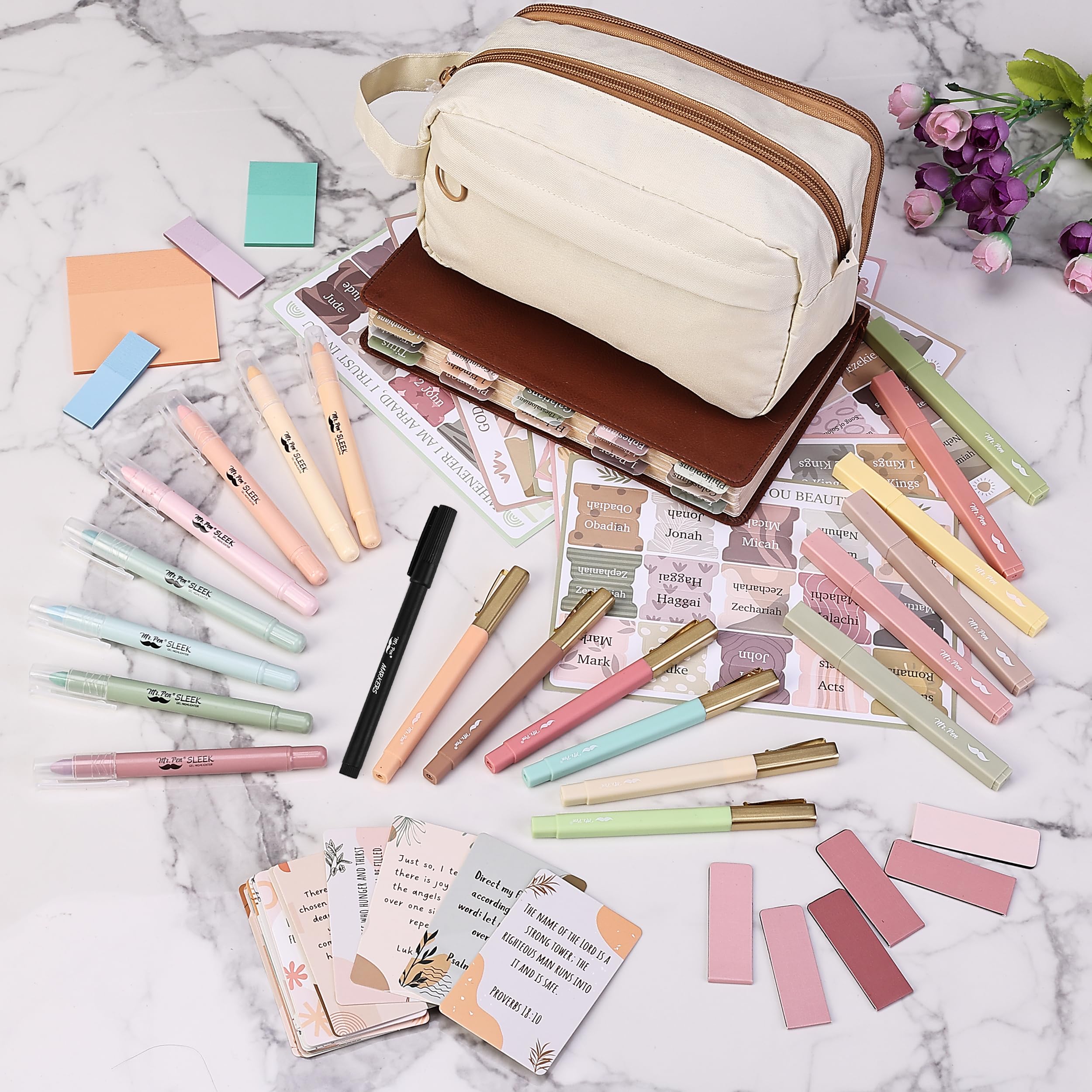 Amazon.com : Mr. Pen - Bible Journaling Kit with Bible Case, Bible Study Supplies, No Bleed ...