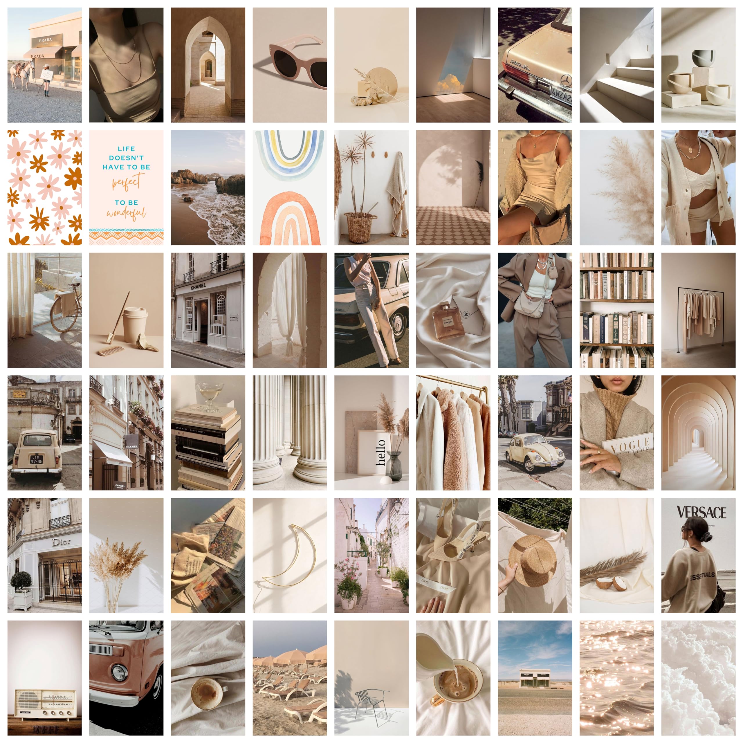 Craft Qila Beige Vol 2 Pack of 54 Aesthetic Wall Collage Kit, Girl Room ...