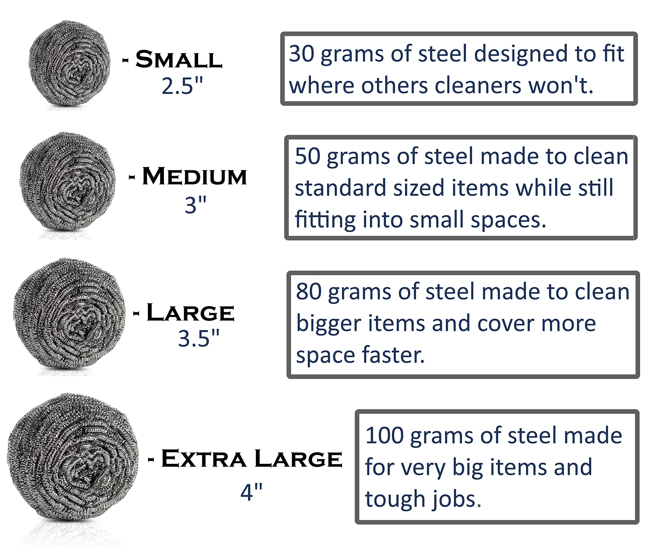 Snapklik.com : Brheez Stainless Steel Scouring Pads Extra Large - 80 ...