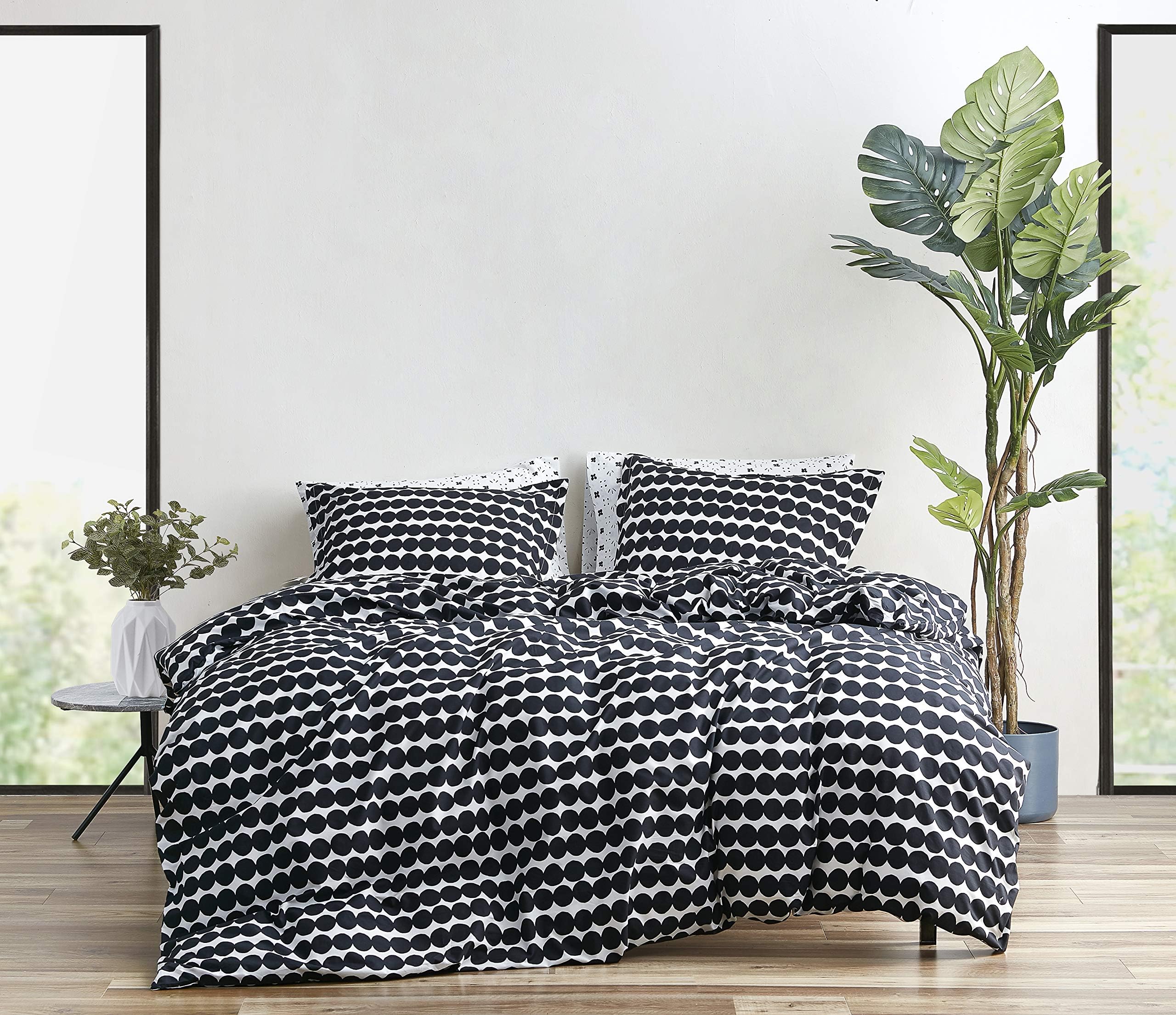 Amazon.com: MARIMEKKO - King Comforter Set, Cotton Percale Bedding with ...