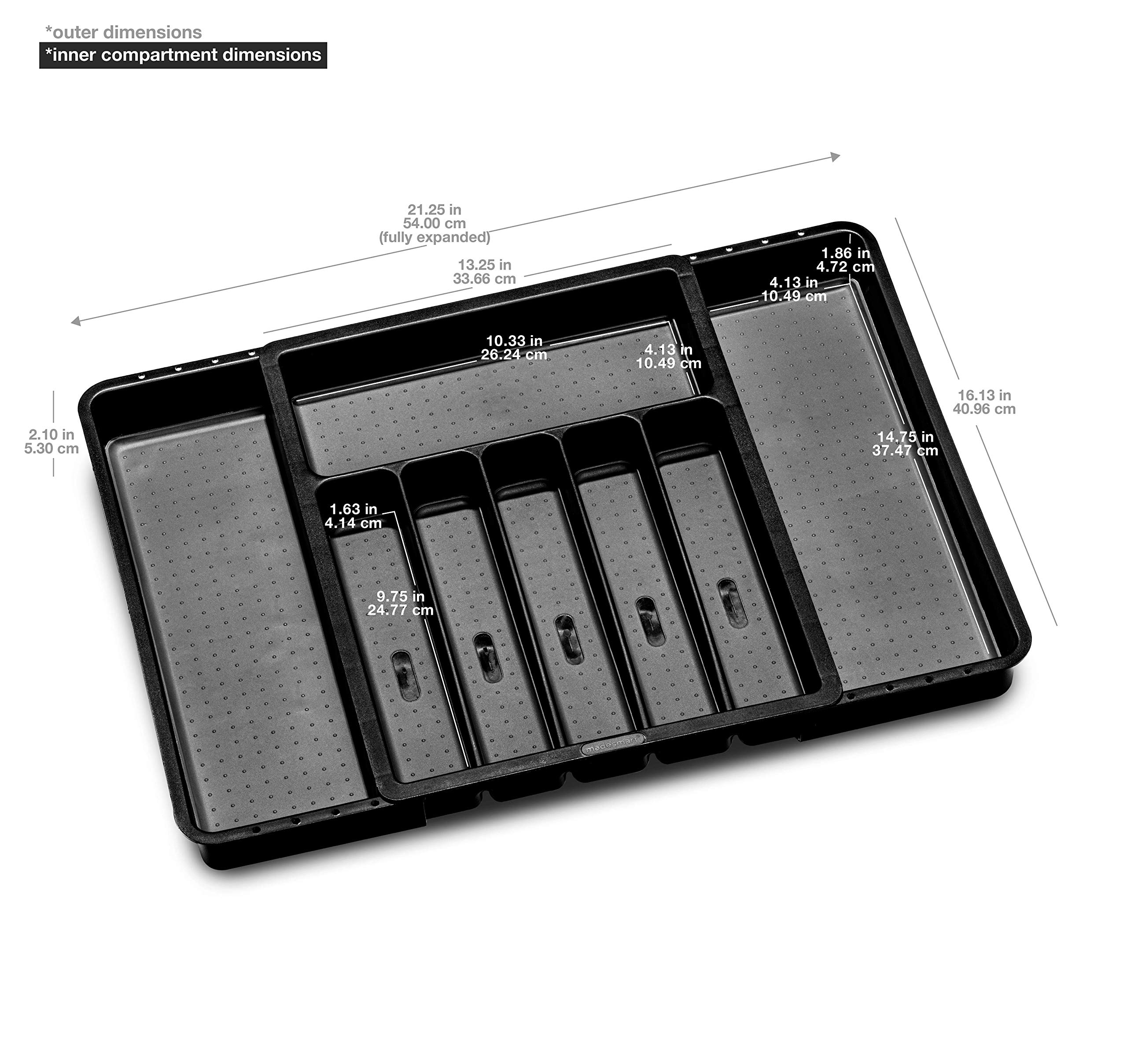 Snapklik.com : Madesmart Expandable Silverware Tray, 6 Compartments ...