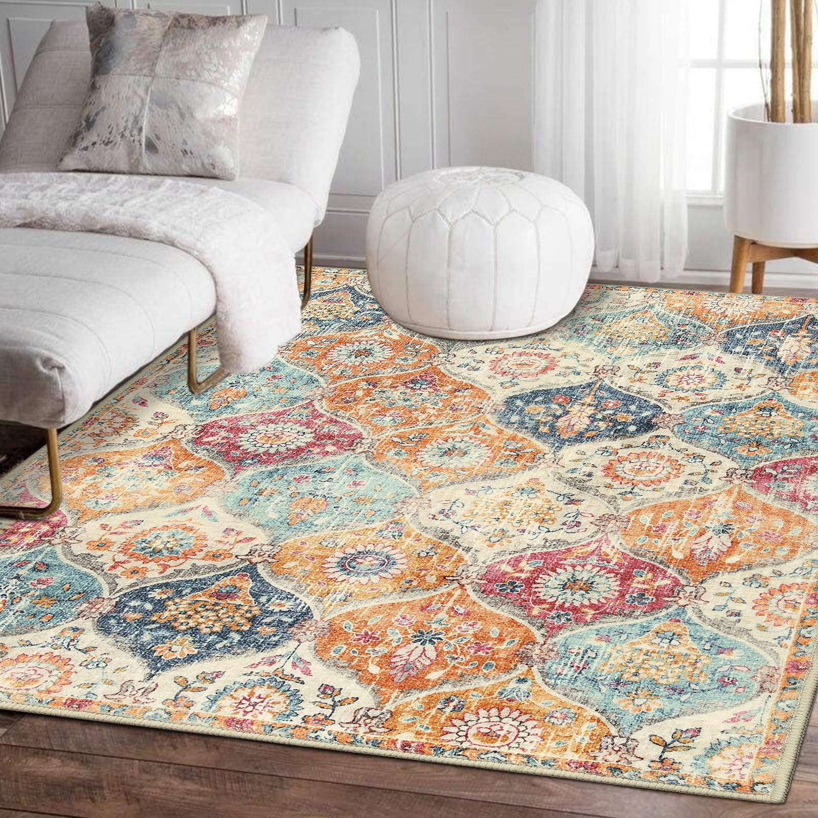 Amazon.com: VK VK·LIVING Machine Washable Rug 4'x6' Vintage Design ...