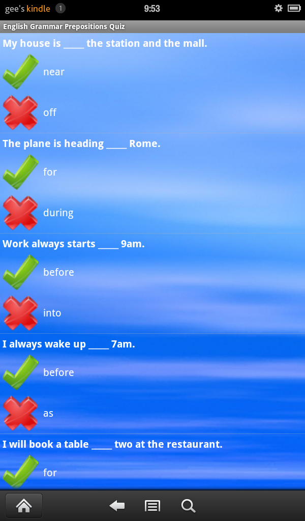 English Grammar Prepositions Quiz - App on Amazon Appstore