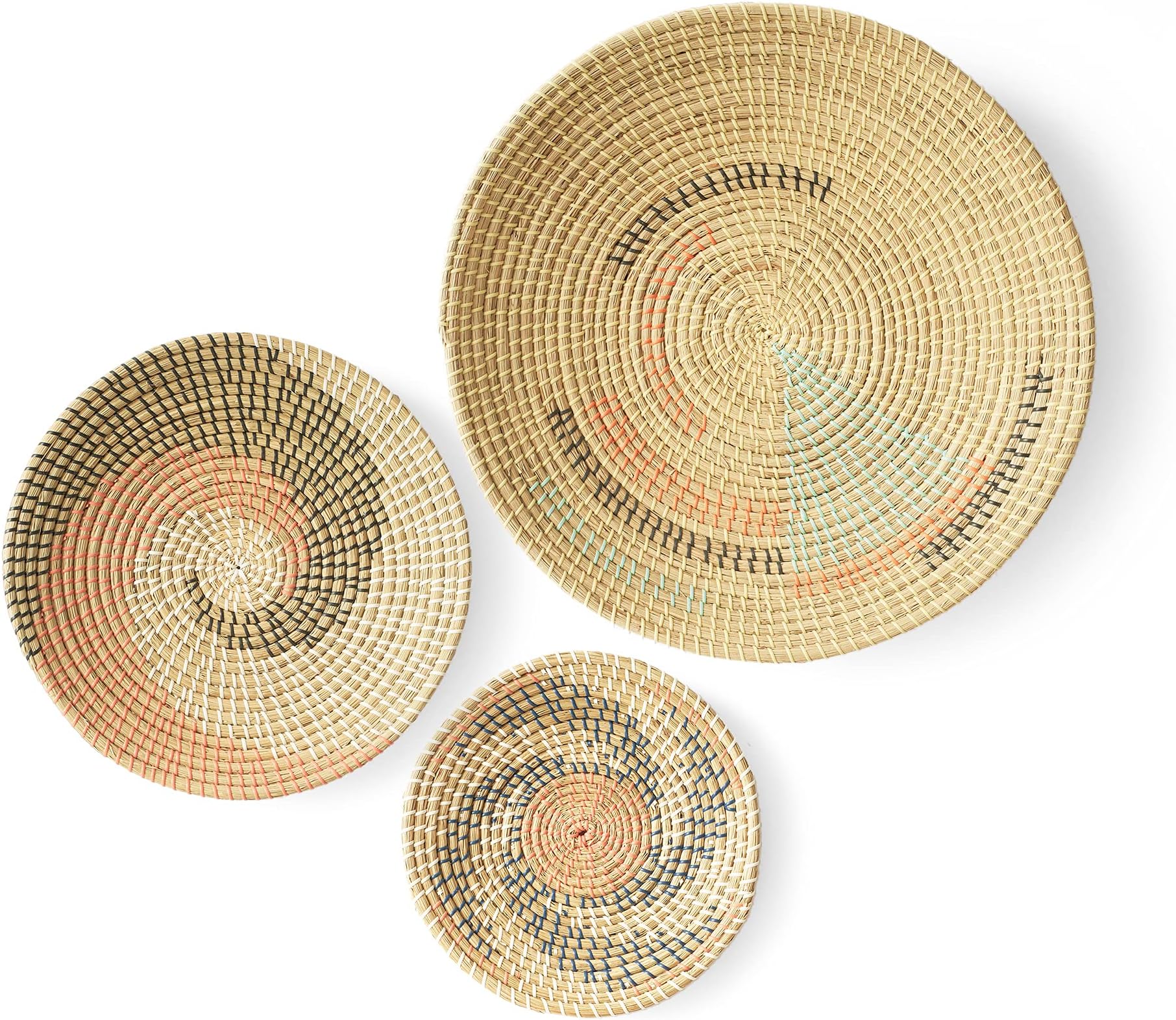 Amazon.com - Wall Basket Decor Set of 3 - Woven Basket Wall Decor ...