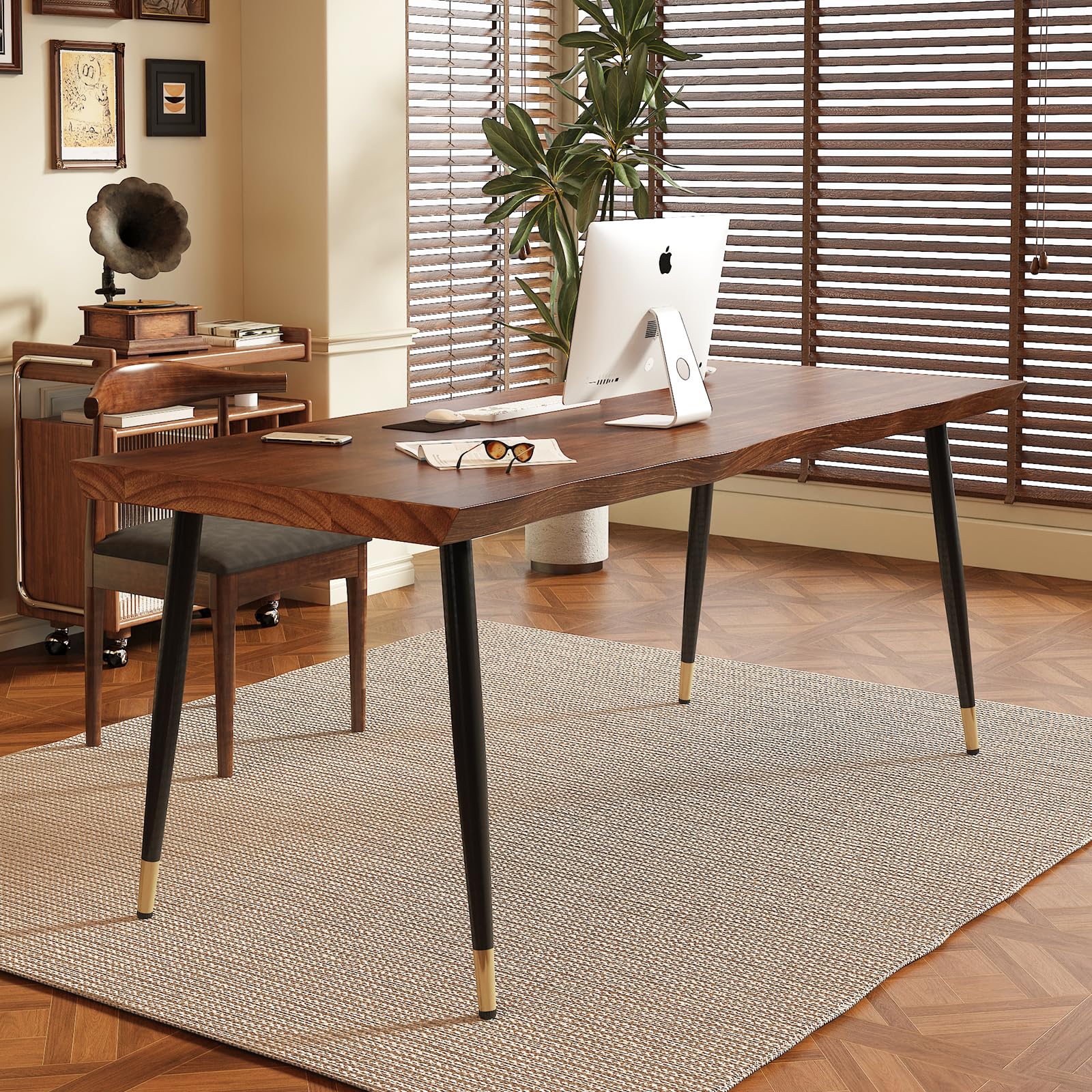 Amazon.com: SXXjiaju Solid Wood Desk 55 inches, Home Office Computer ...