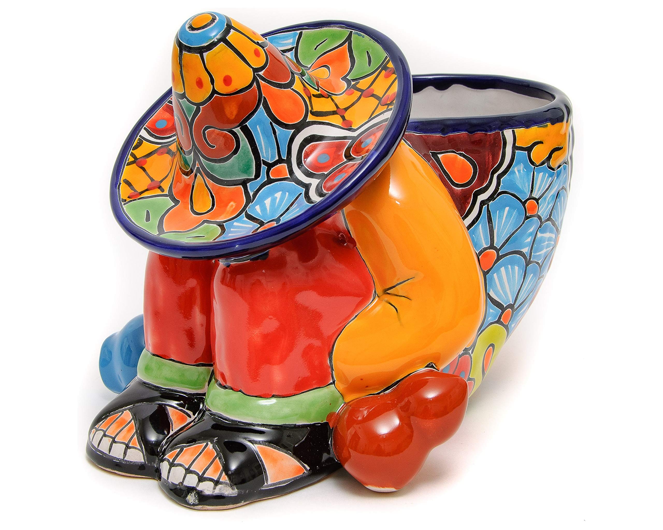 Enchanted Talavera Mexican Pottery Siesta Flower Pot Hand Painted ...