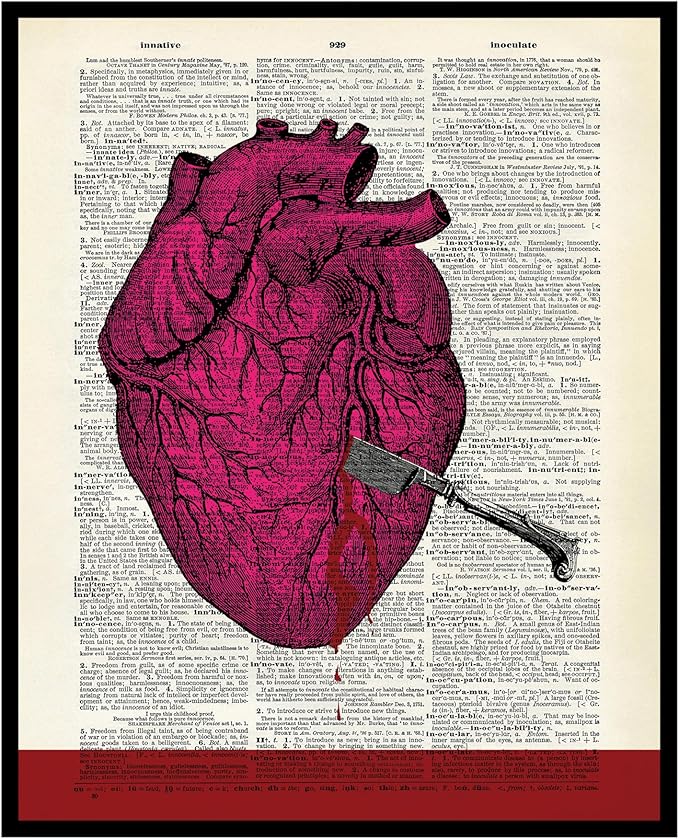 Amazon.com: Poster Master Dictionary Art Poster - Stabbed Heart Print ...