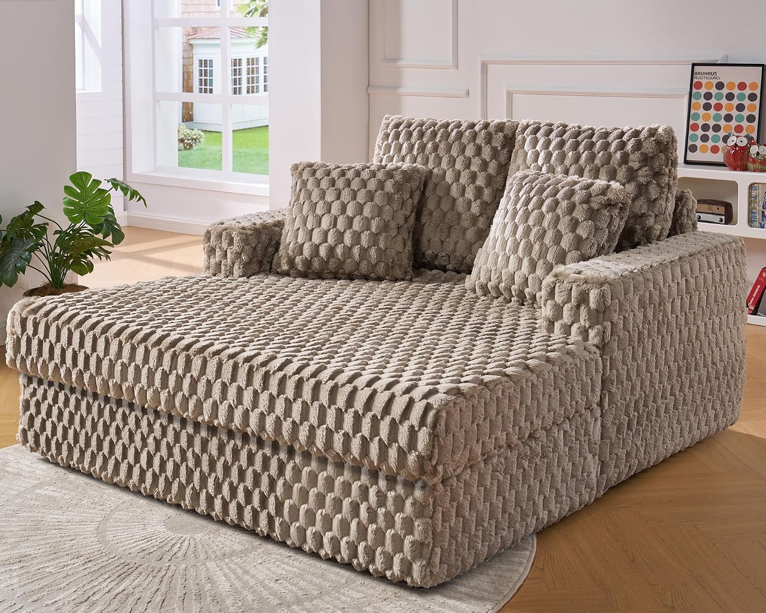 Amazon.com: VanAcc 53 Inch Chaise Lounge Indoor, Plush Sleeper Chair ...