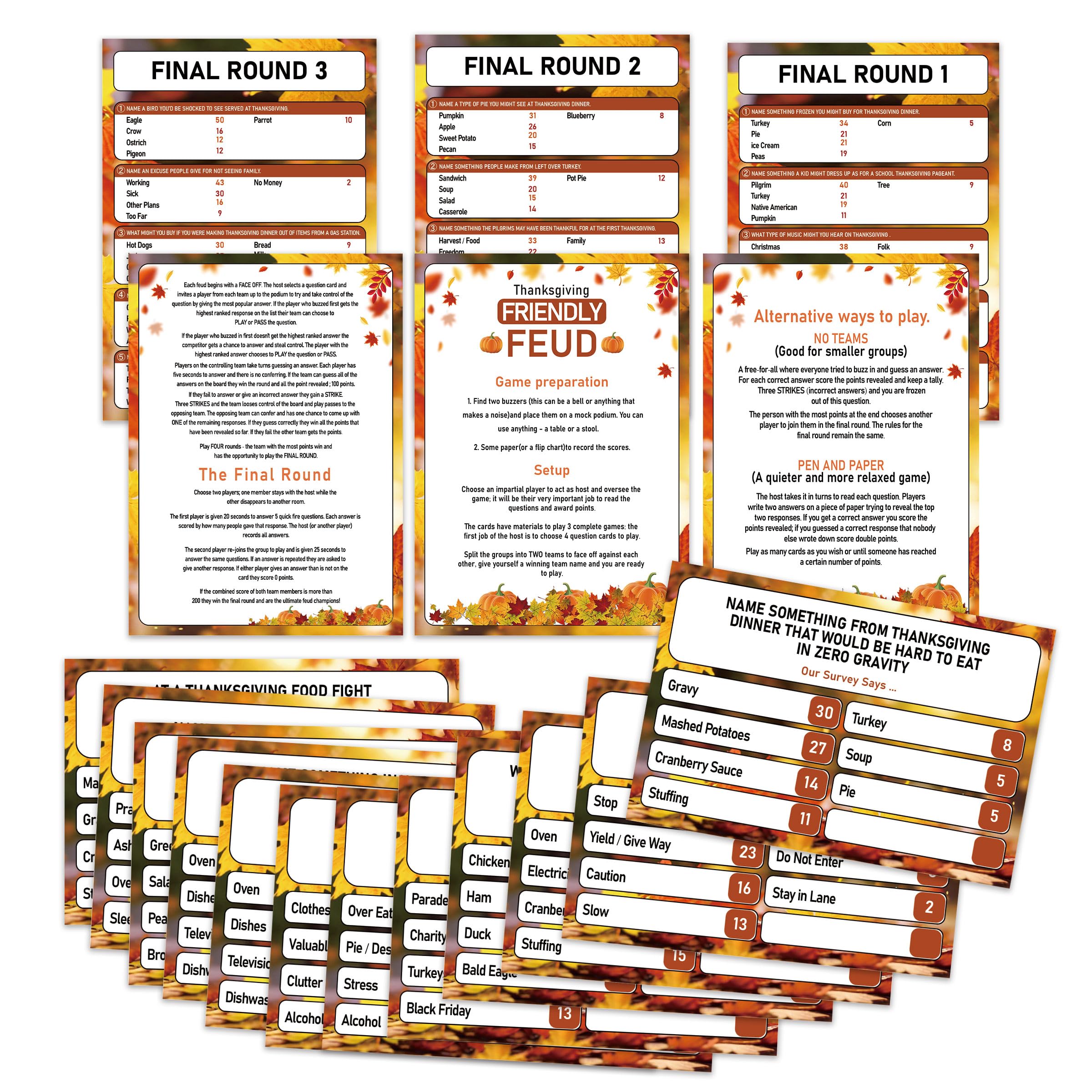 Amazon.com: UHADRE Thanksgiving Family Feud, Thanksgiving Games ...