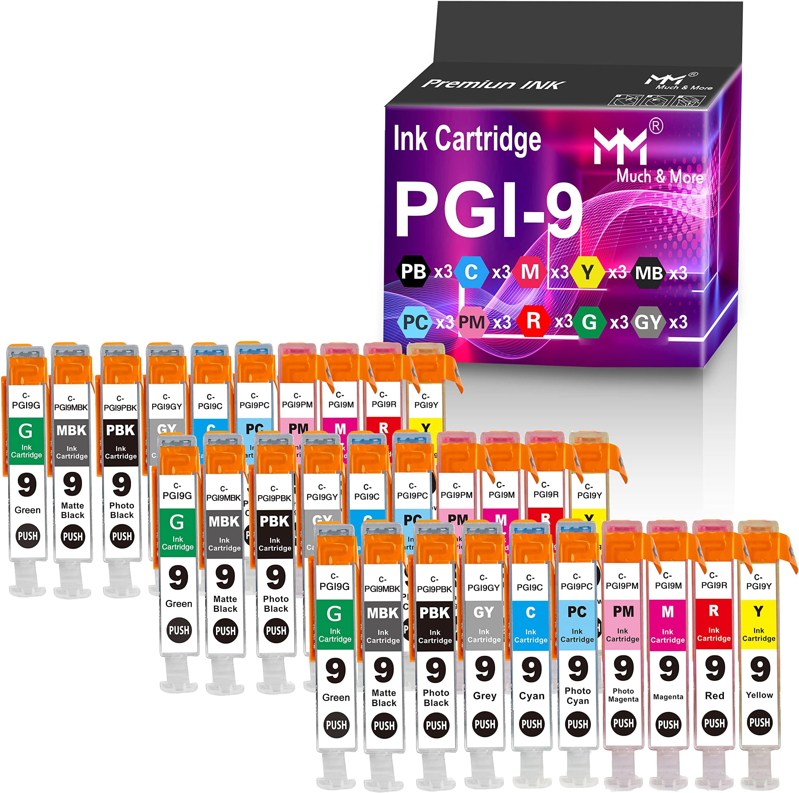 Amazon.com: MM MUCH & MORE Compatible PGI-9 Ink Cartridge Replacement ...