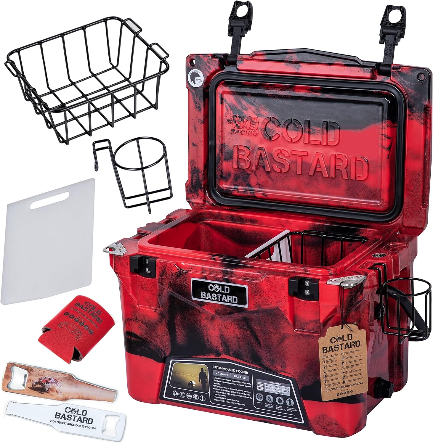 Amazon.com : COLD BASTARD COOLERS 20QT Cold Bastard Rugged+ CAMO Red ...