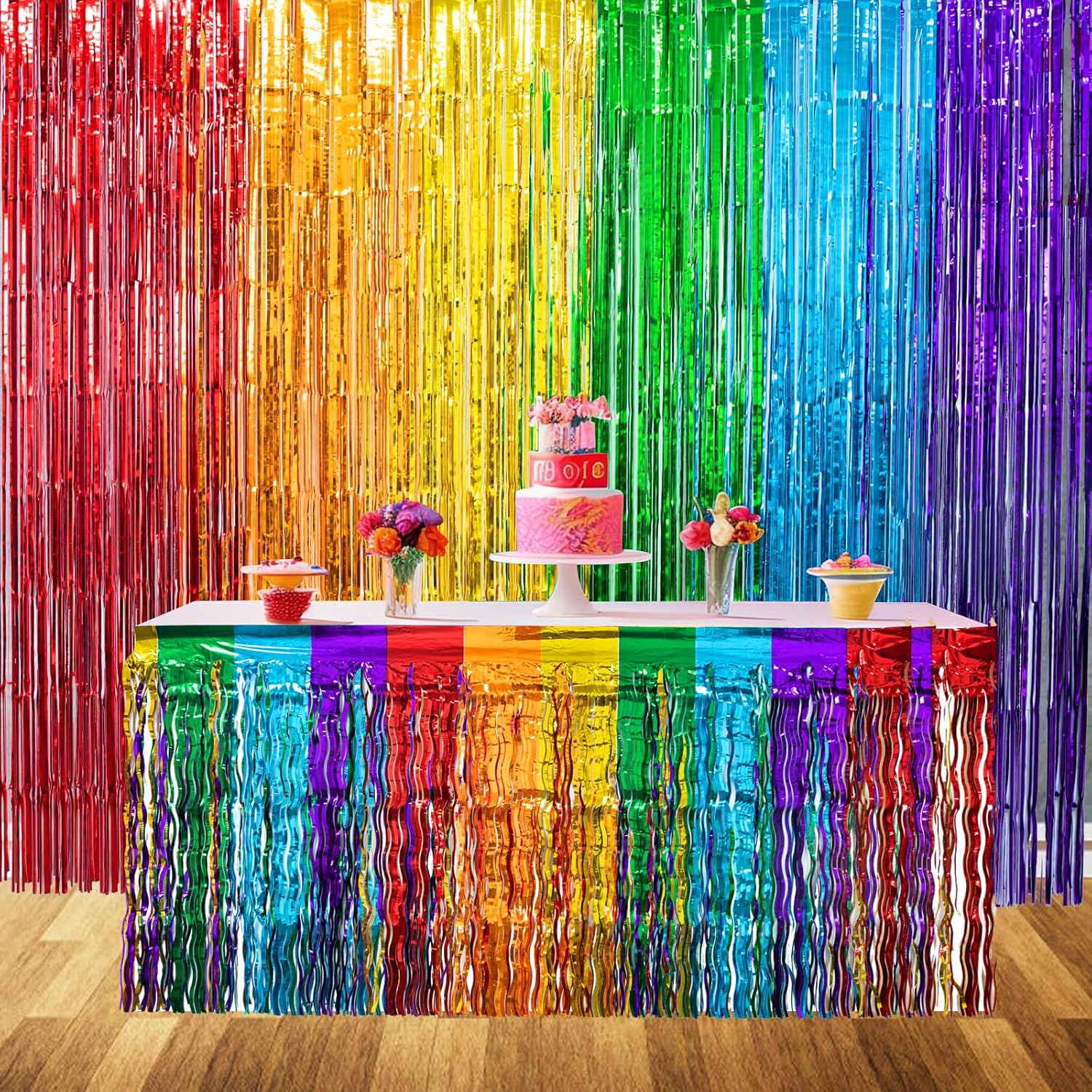 Amazon.com: 3 Pack Rainbow Party Decorations Kit - 2 Pack Rainbow Foil ...