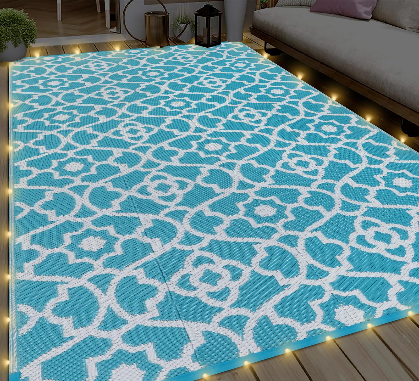 Amazon.com: Outdoor Rugs Carpet 5x8 ft for Patio RV Camping with Led ...