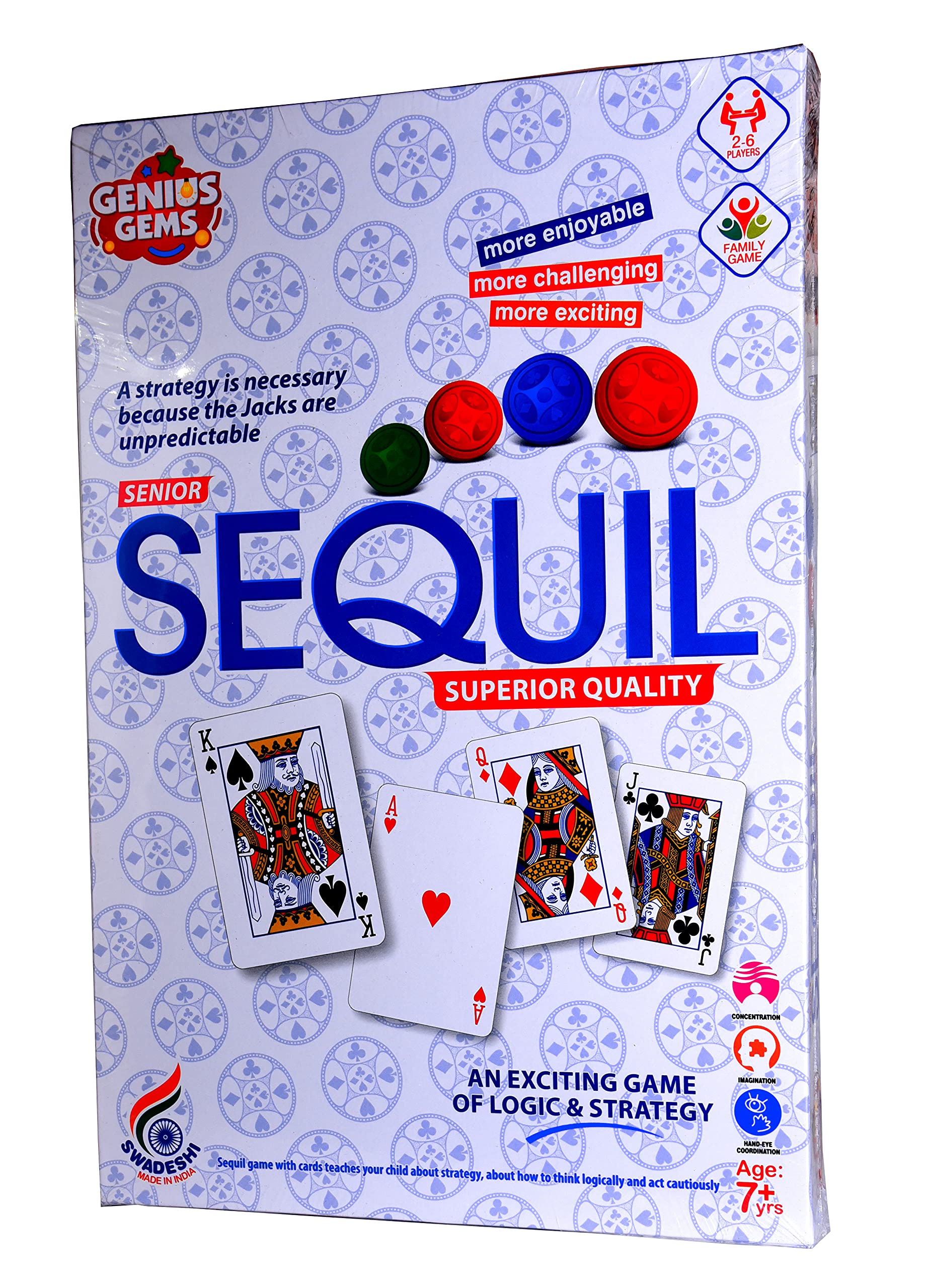 Buy TOYMANIA Amazing Big Size SEQUIL Board Game Set for Kids, Family ...