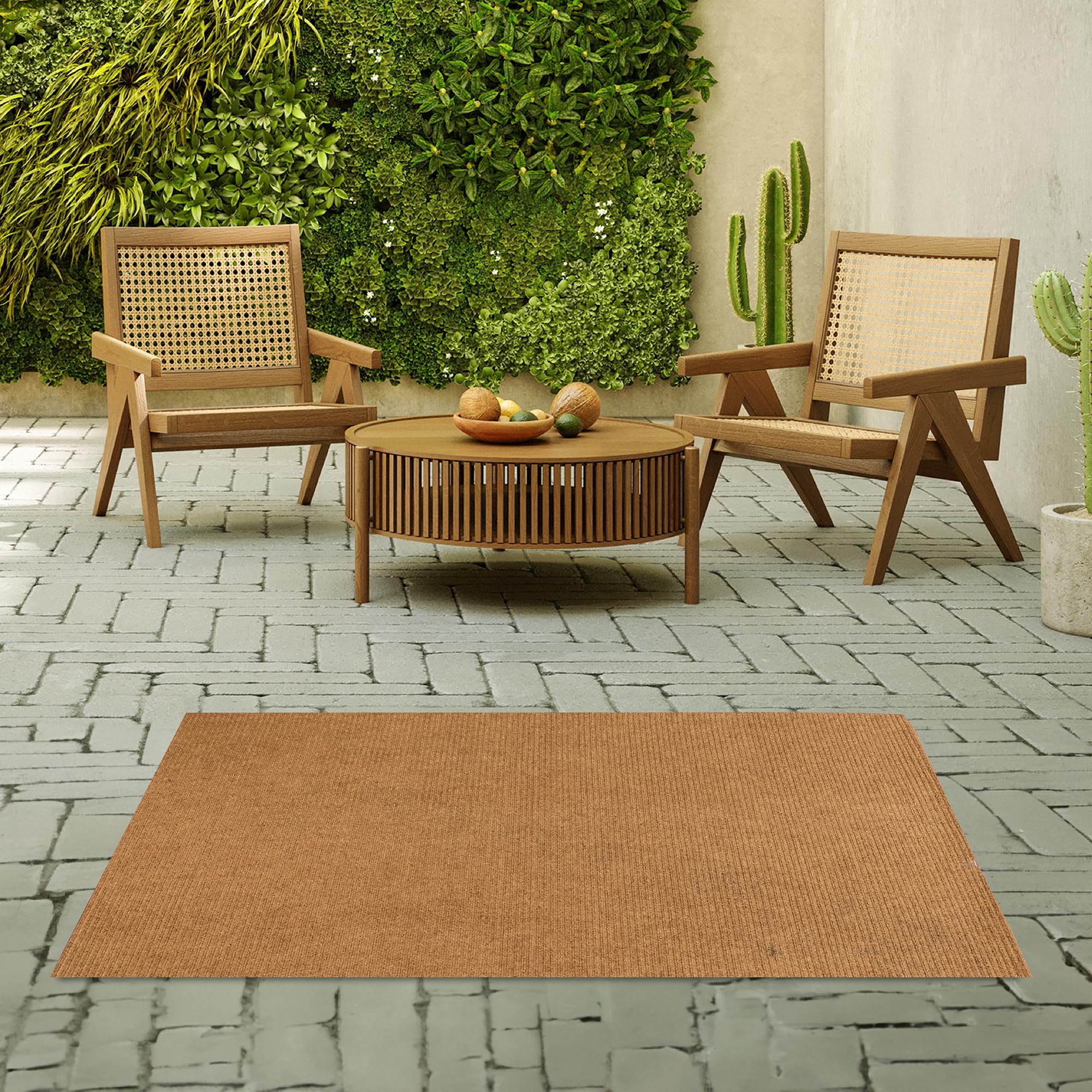 Plush Solid Color Rug- Sisal, 2' Round, Pets and Kids Friendly Rug ...