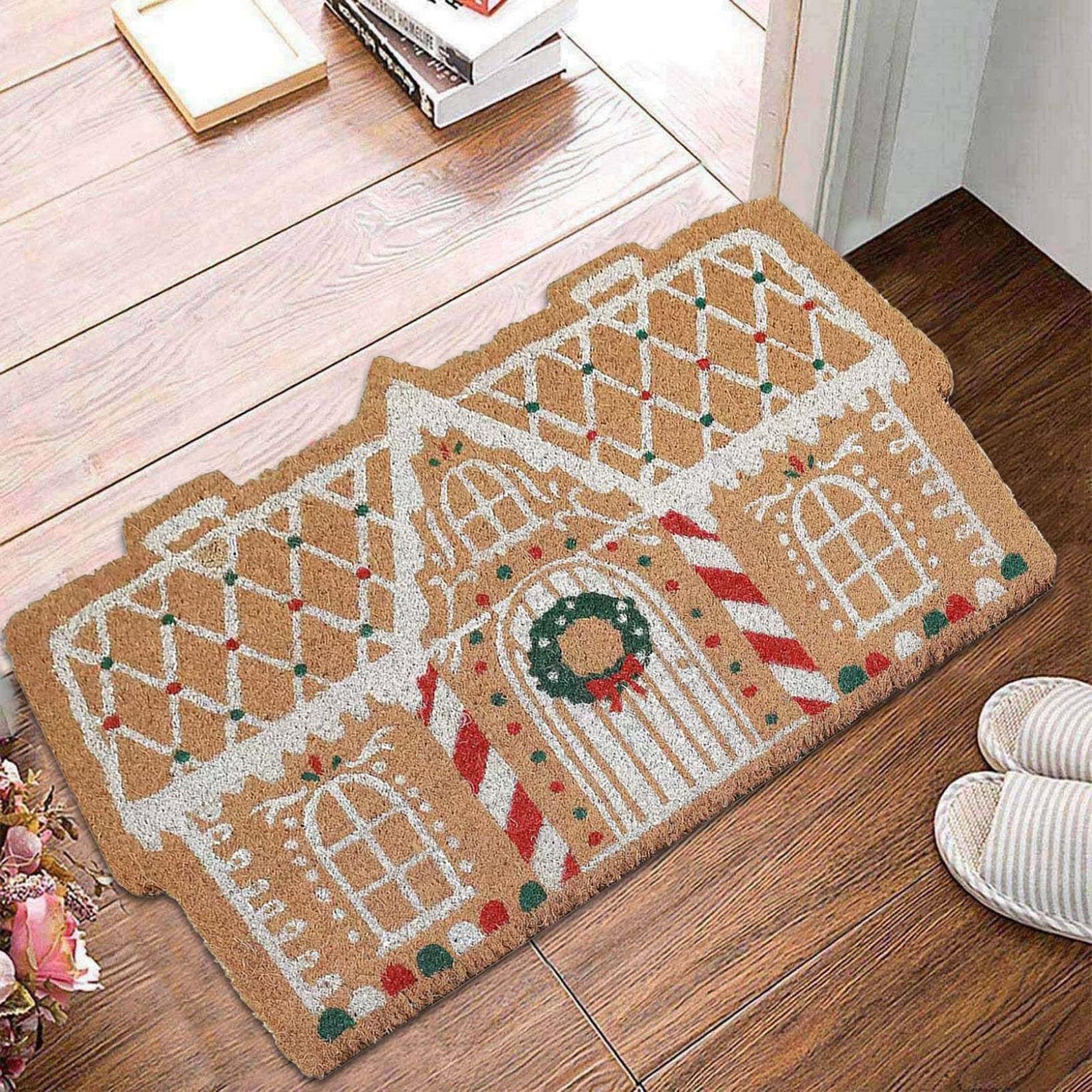 Amazon.com: Christmas Decor,Christmas Gingerbread House Shaped Area Rug ...