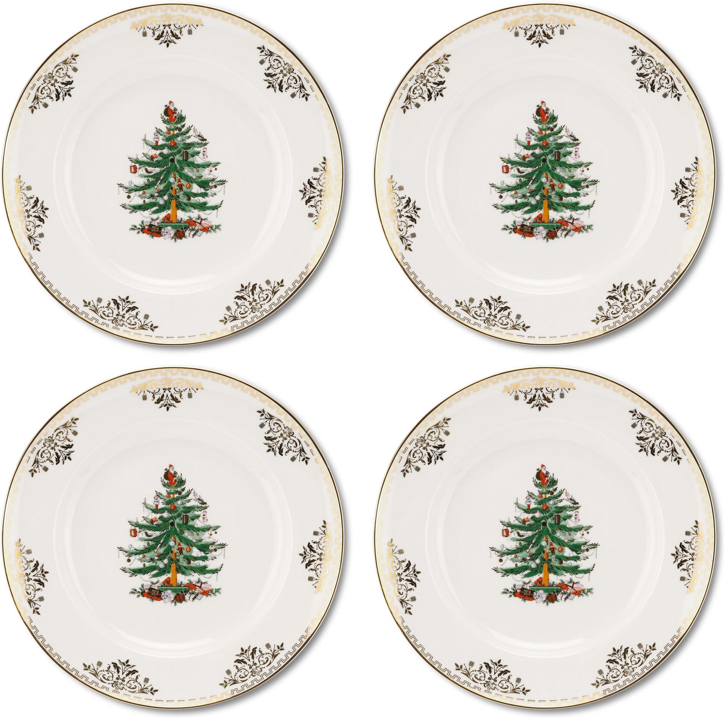 Amazon.com | Noritake Palace Christmas Gold Holiday Accent Plates, 2 ...
