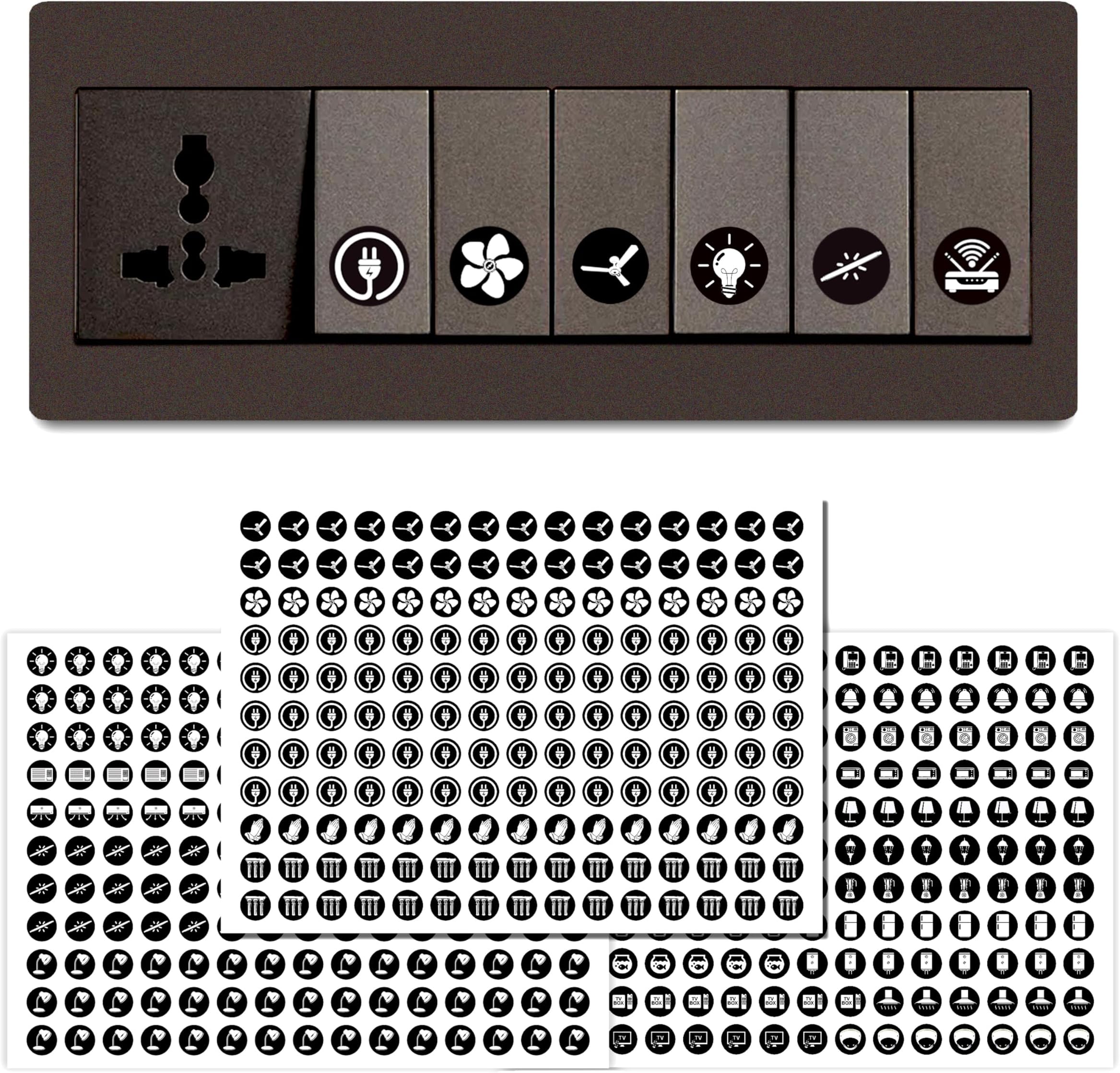 Posterindya Switch marking sticker for FAN, BULB, AC icon a set of 20 ...