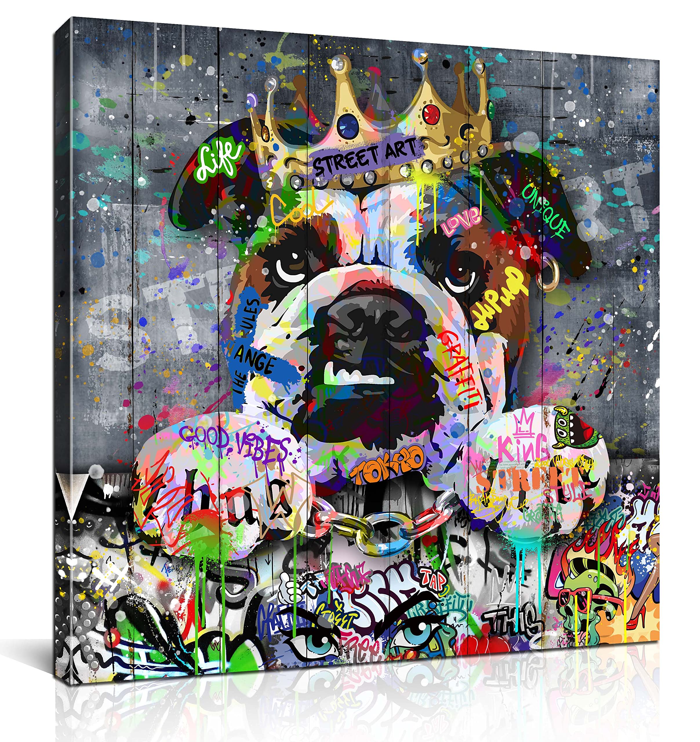 Dog Wall Decor - Kid's Room Wall Decor - Graffiti Animal Wall Art ...