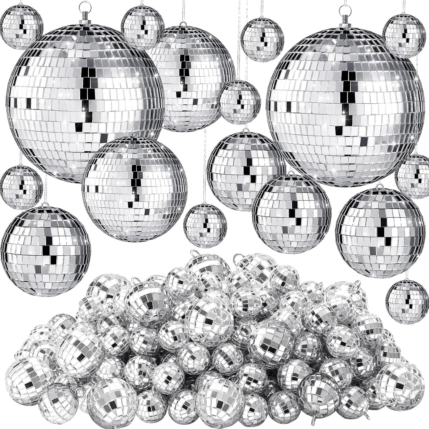 Amazon.com: Hoolerry 200 Pcs Mini Mirror Disco Ball Ornaments Mardi ...