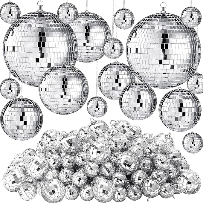 Amazon.com: 200 Pcs Mirror Disco Balls Ornament Mardi Gras Mini Small ...