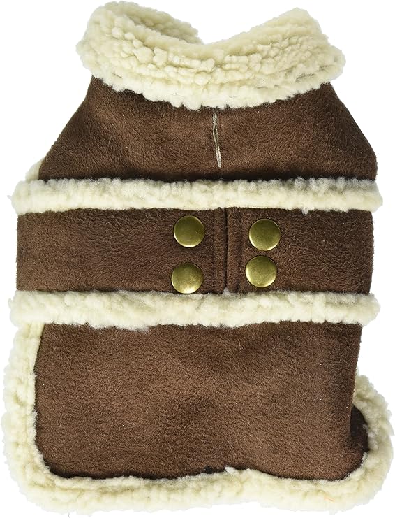 Amazon.com: Fashion Pet Outdoor Dog Shearling Coat, X-Small, Brown
