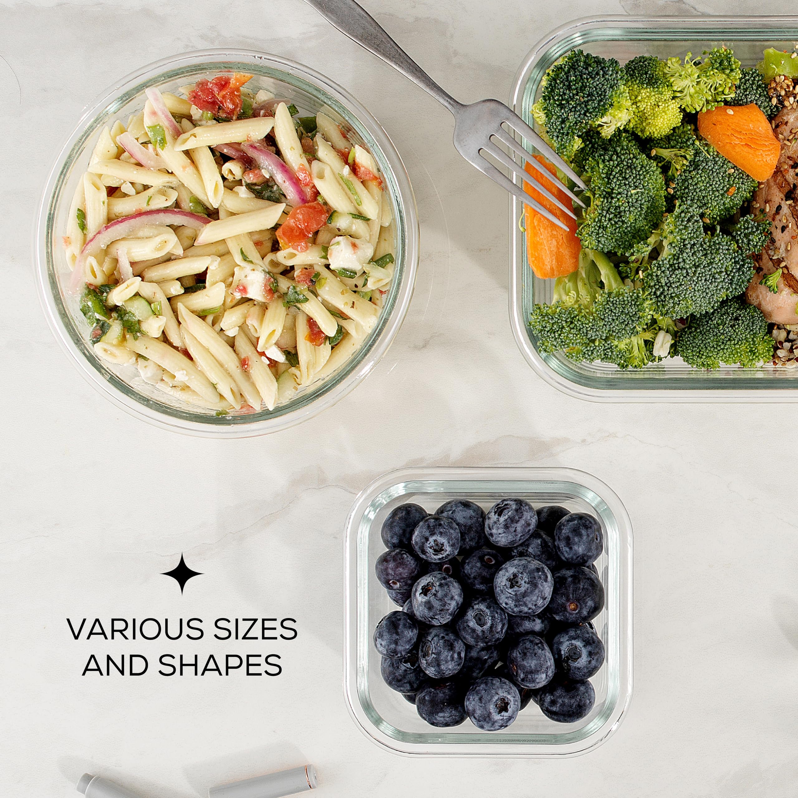 Snapklik.com : JoyJolt 24pc Fluted Glass Storage Containers