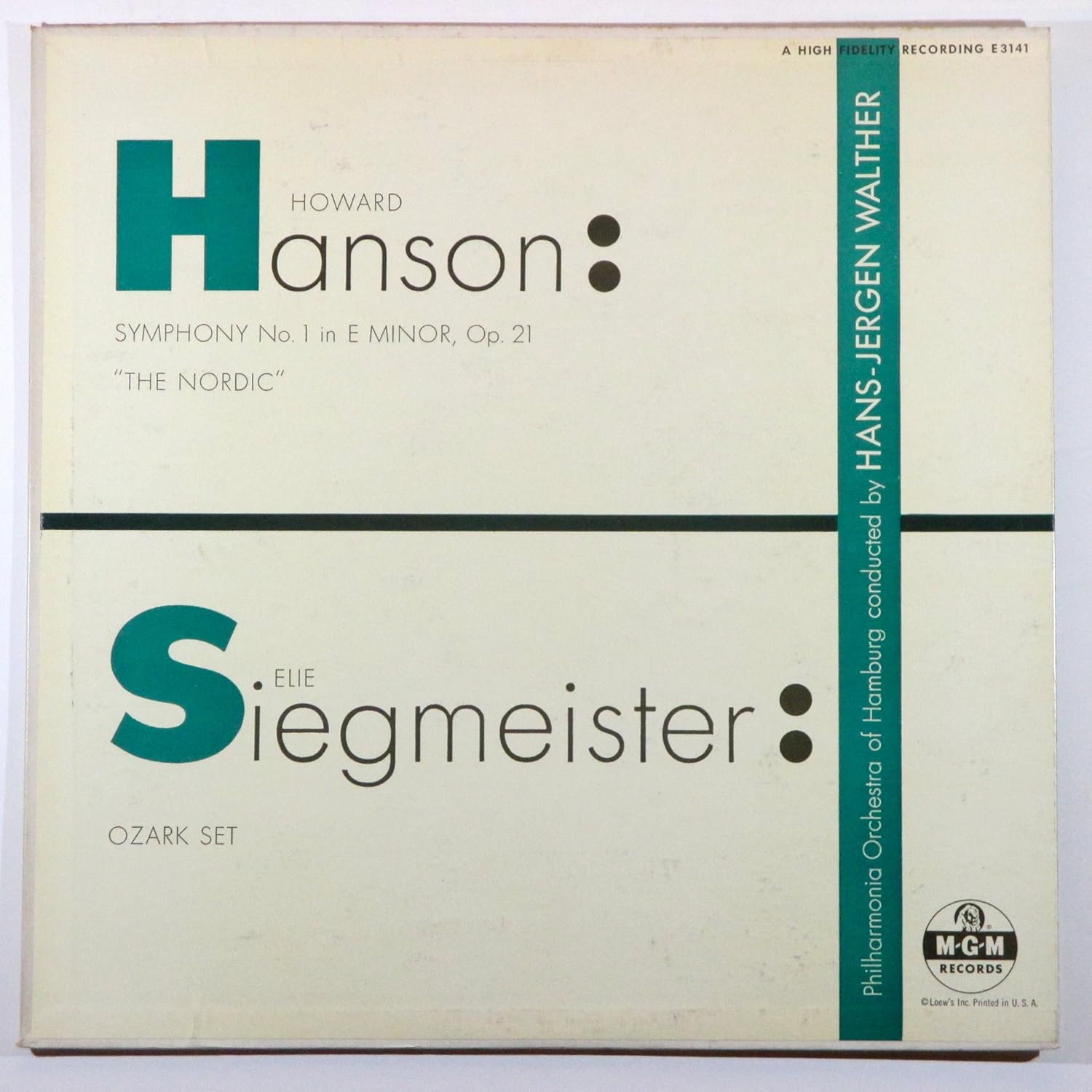 Howard Hanson, Elie Siegmeister, Hans-Jergen Walther - Howard Hanson ...