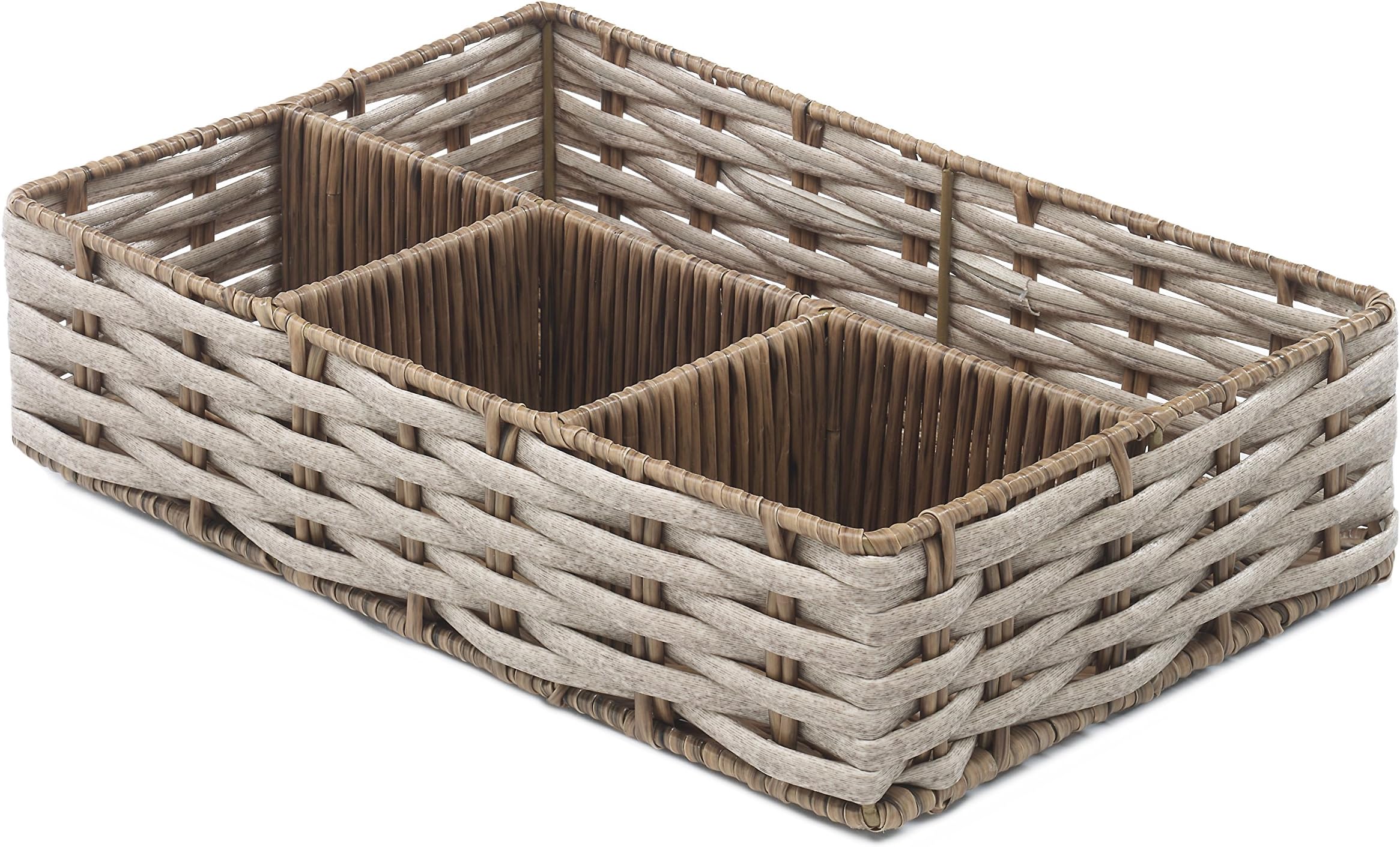 Amazon.com: Ellinia Wicker Coffee Station Desk Pod Organizer, Wicker ...