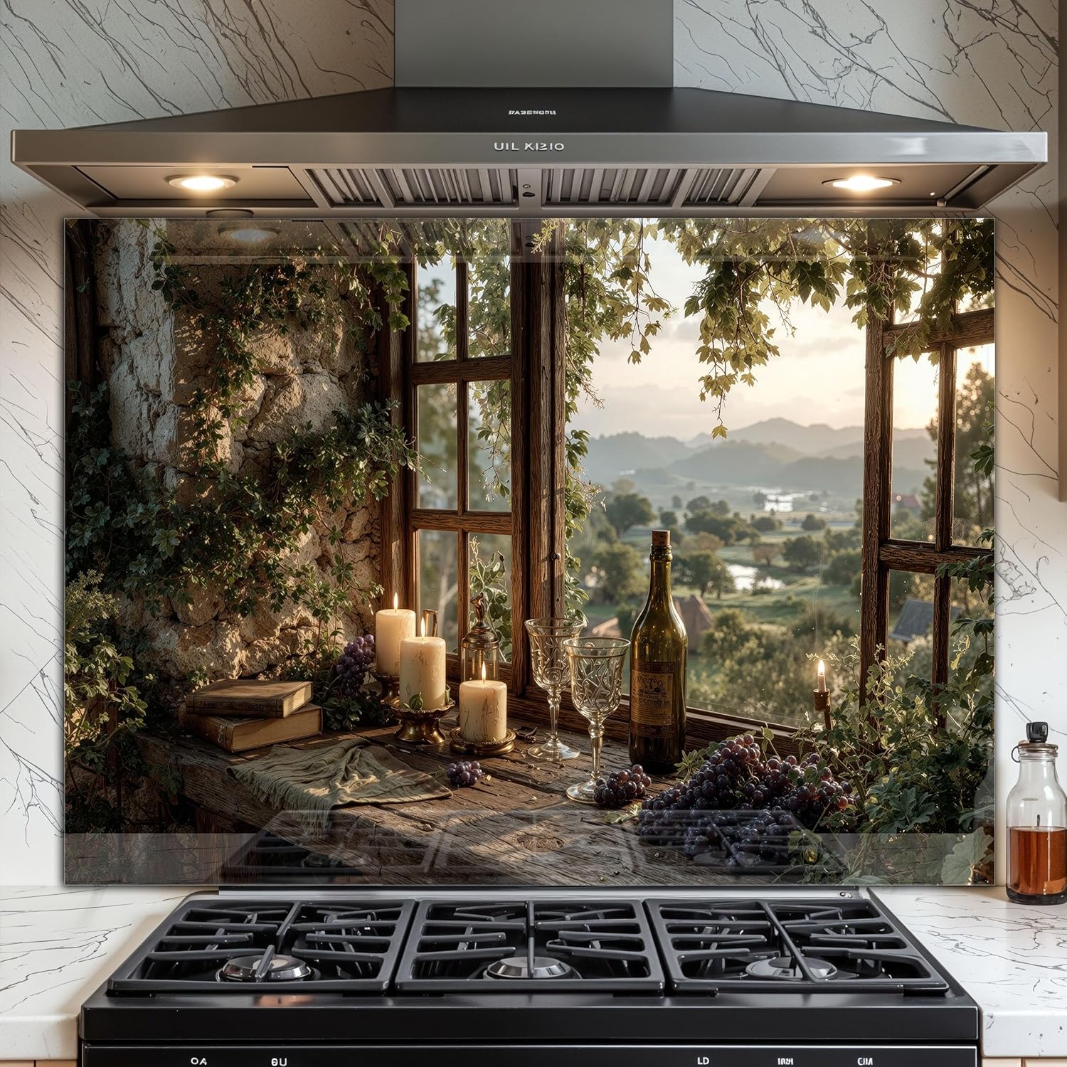 Amazon.com: Tempered Glass Backsplash for Kitchen - Easy to Clean ...