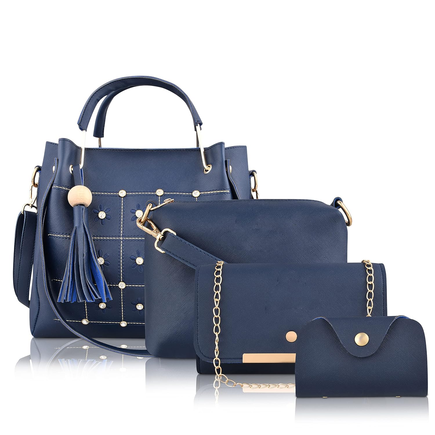 Fargo Handbag For Women And Girls Combo Set Of 4 (Blue_BoxEmbro_FGO-474 ...