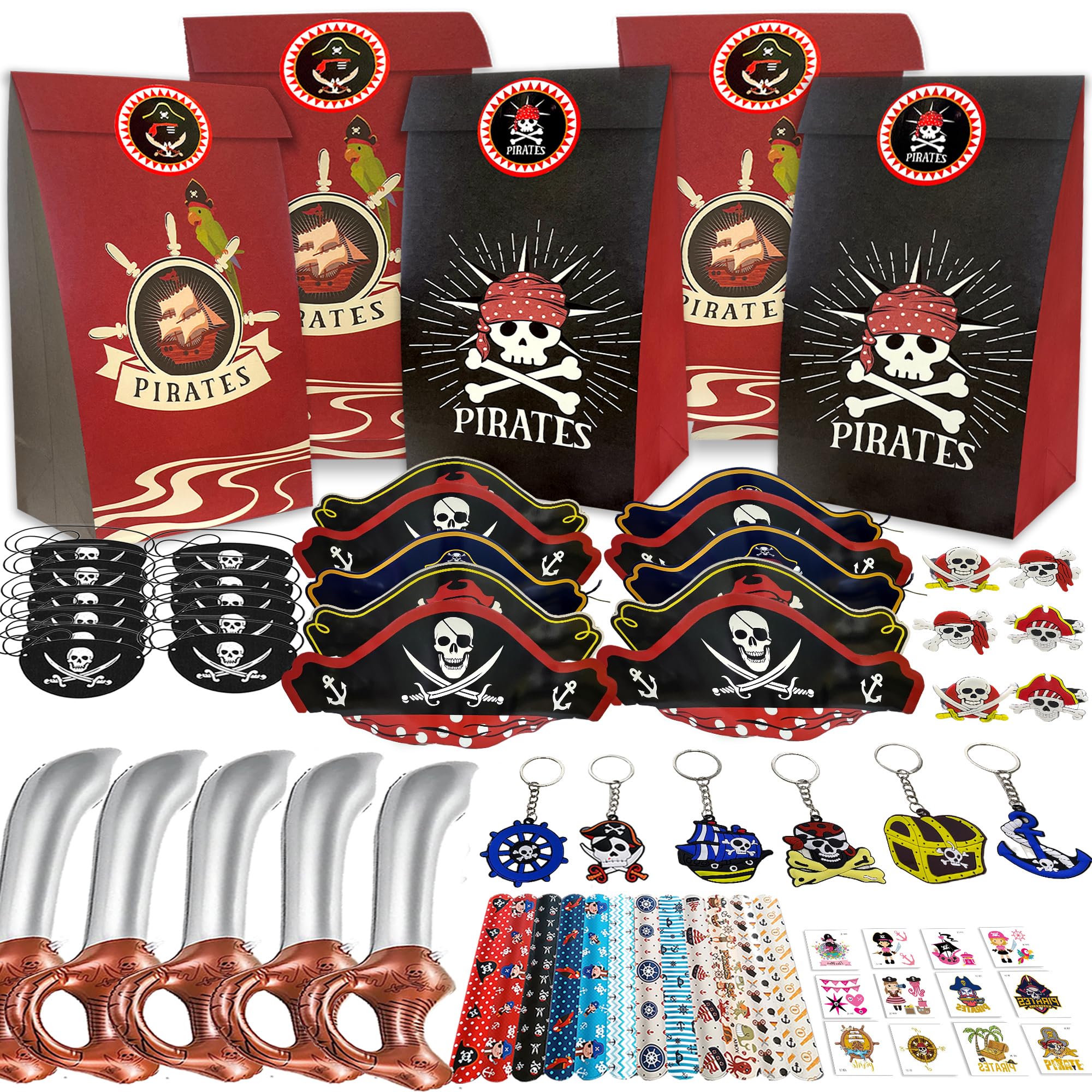 Pirate Party Bags, 96Pcs Pirate Party Favours Pirate Party Decorations ...