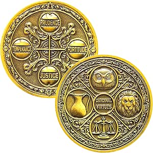 Amazon.com: Cardinal Virtues Challenge Coin - 1.57 Inch Motivational ...