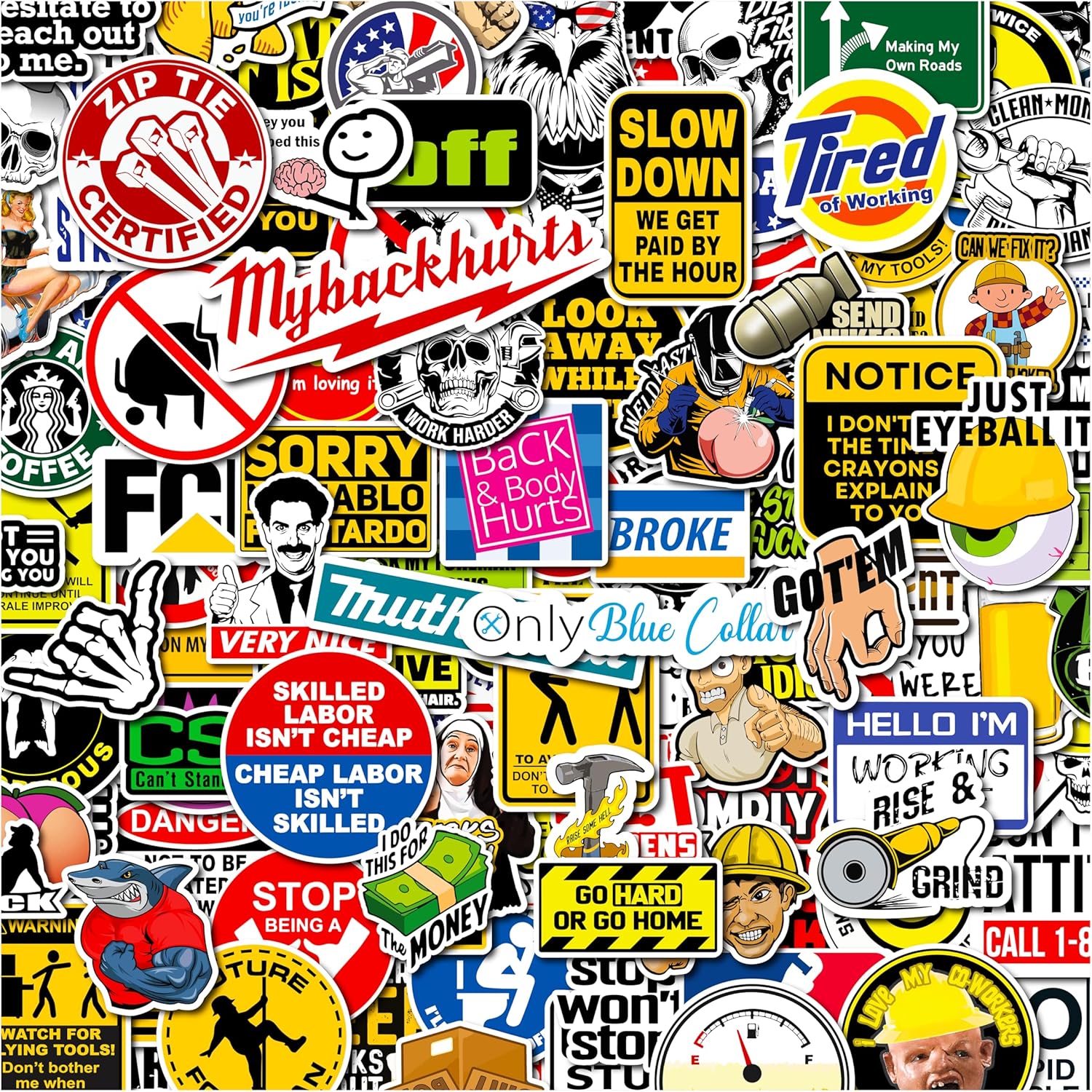 Amazon.com: 160 PCS Funny Hard Hat Stickers for Adults - Dirty ...